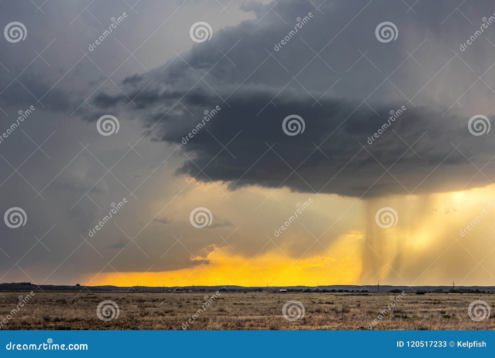 Time Lapse of Tornadic Supercell Over Tornado Alley at Sunset Stock ...