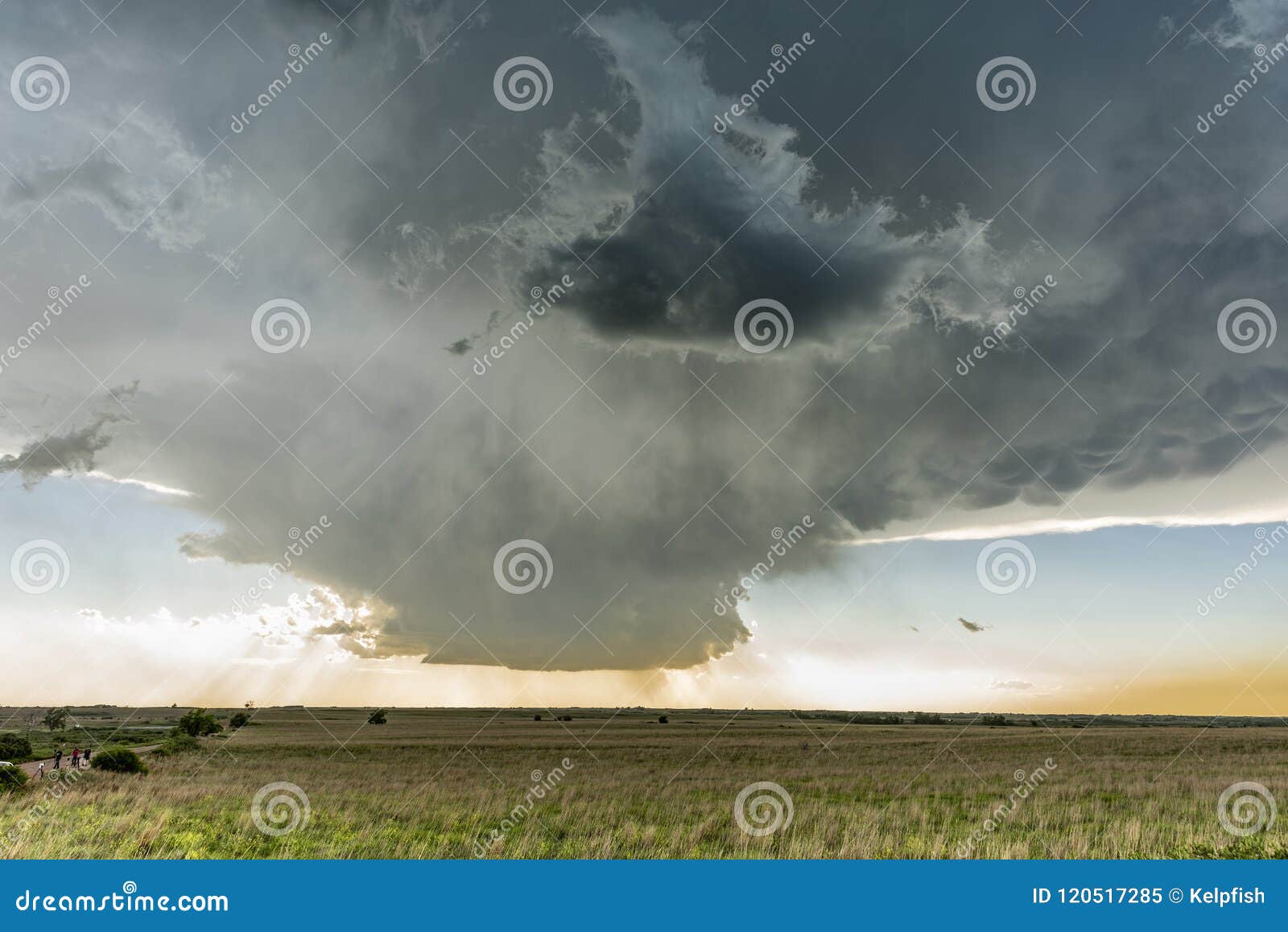 Time Lapse of Tornadic Supercell Over Tornado Alley at Sunset Stock ...