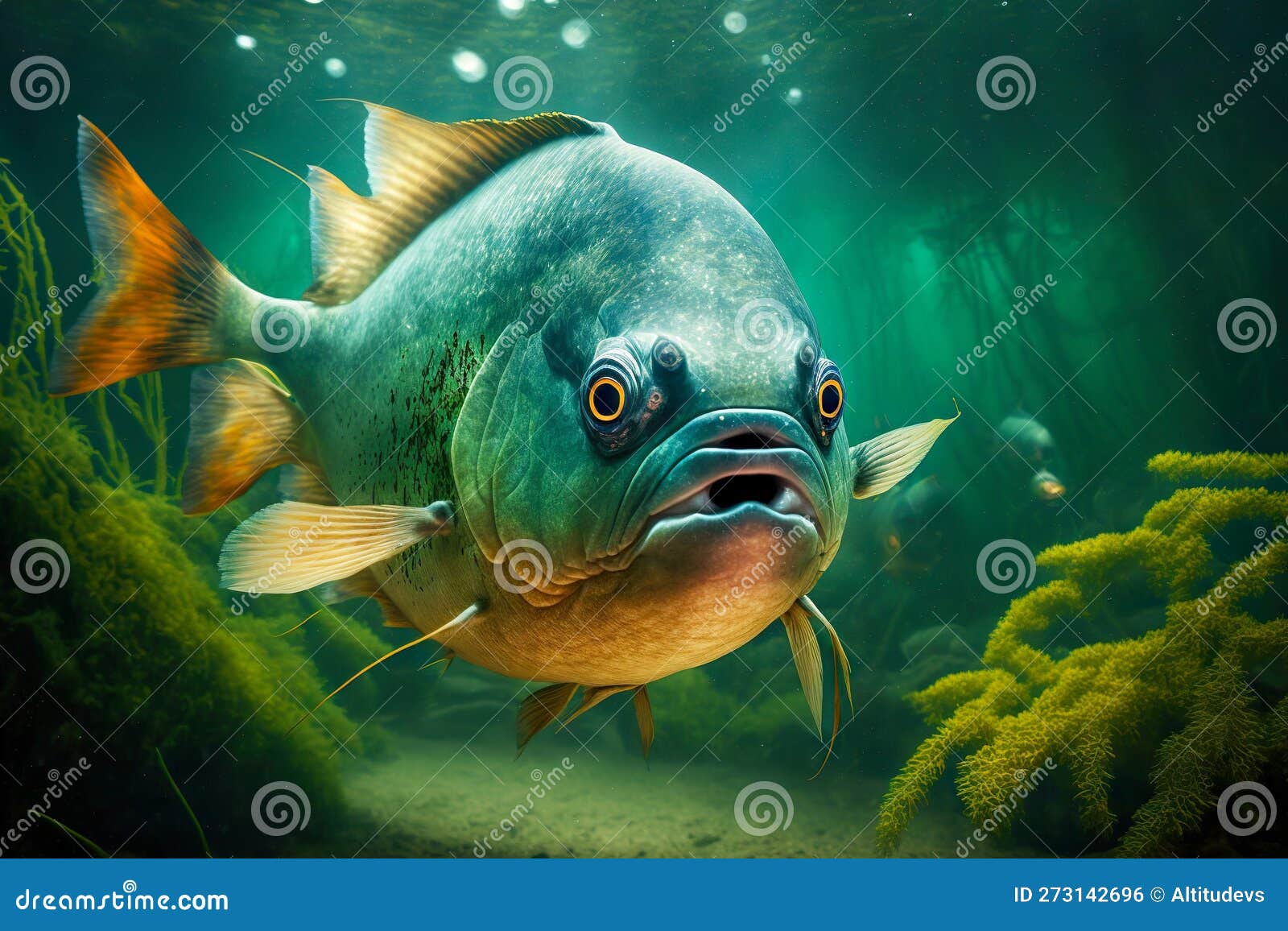 Large Predatory Piranhas Hunt in Warm Waters of Amazon Stock ...