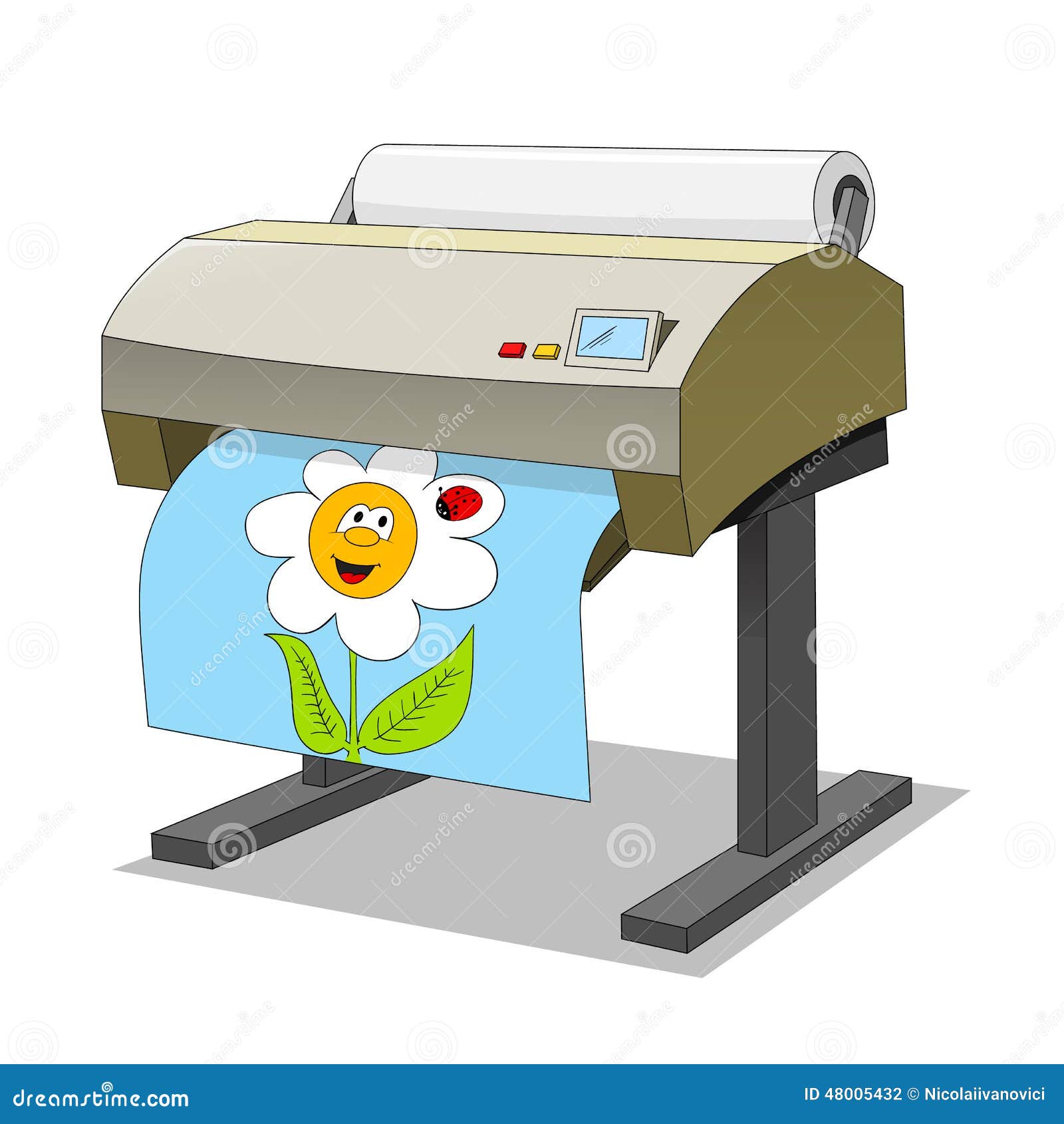 Large printer stock vector. Illustration of print, computer - 48005432