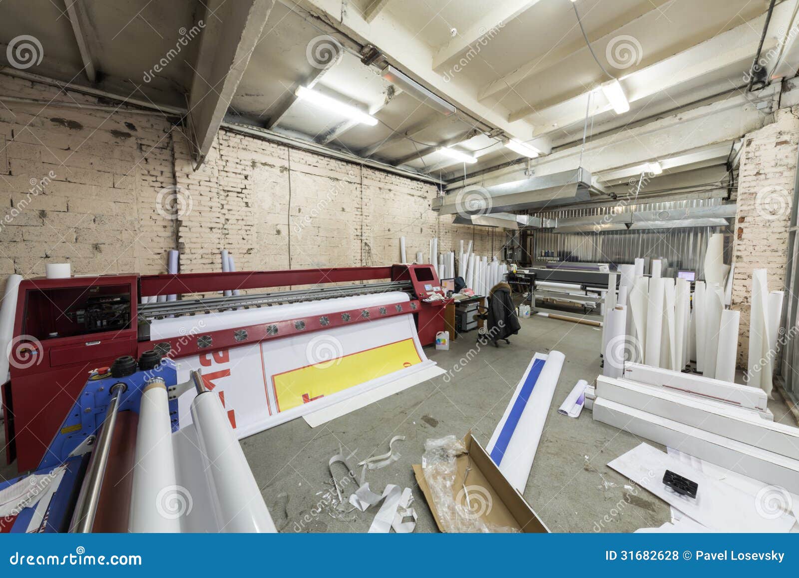 Large Printer for Large Format Printing Stock Photo - Image of chair ...
