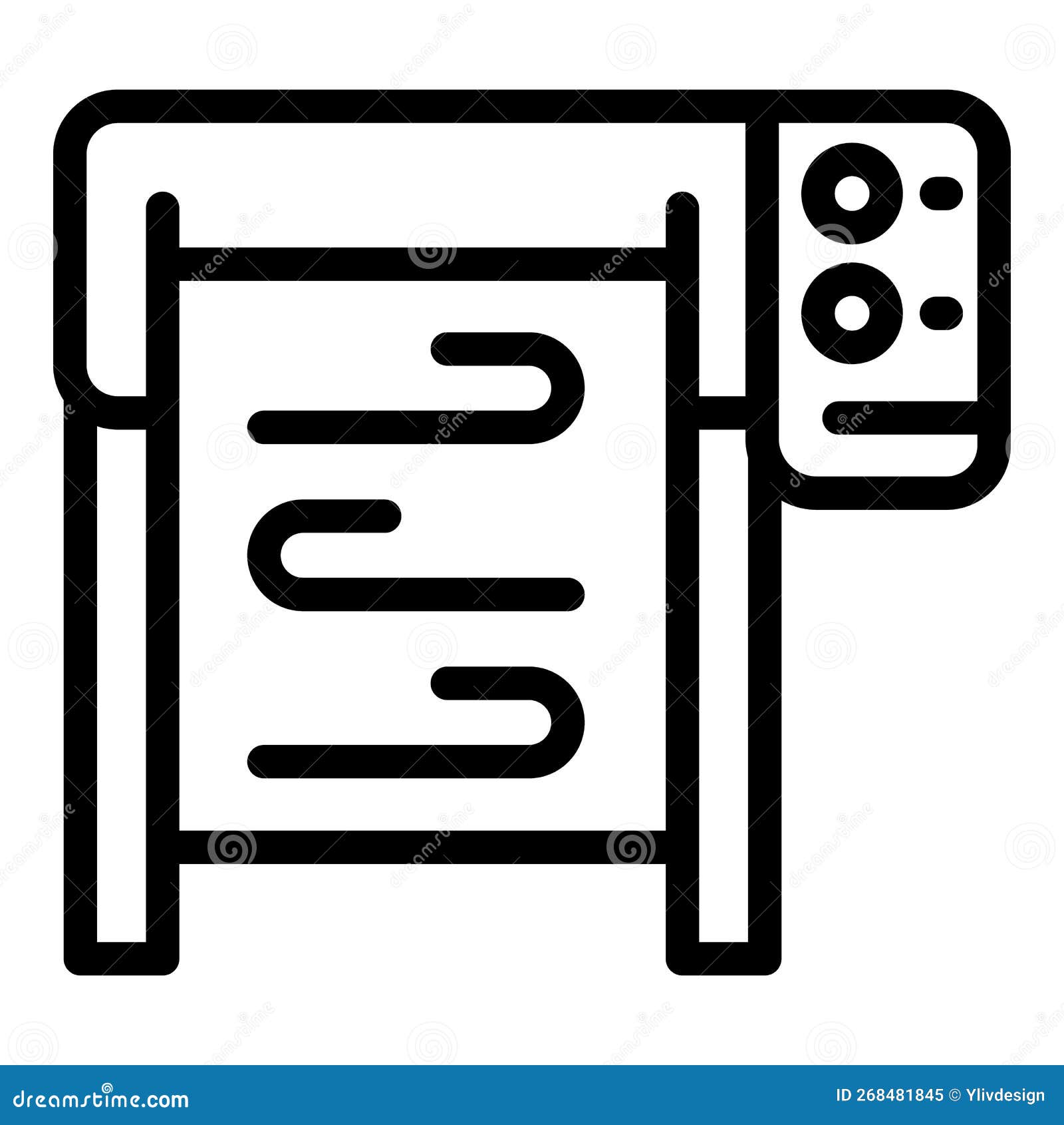 Large Printing Icon Outline Vector. Plotter Machine Stock Illustration ...