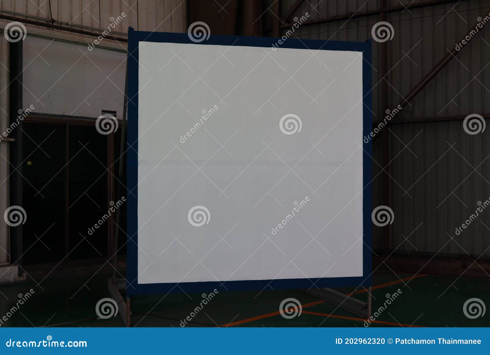 The Large Projector Screen Has a White Canvas. Stock Photo - Image of ...
