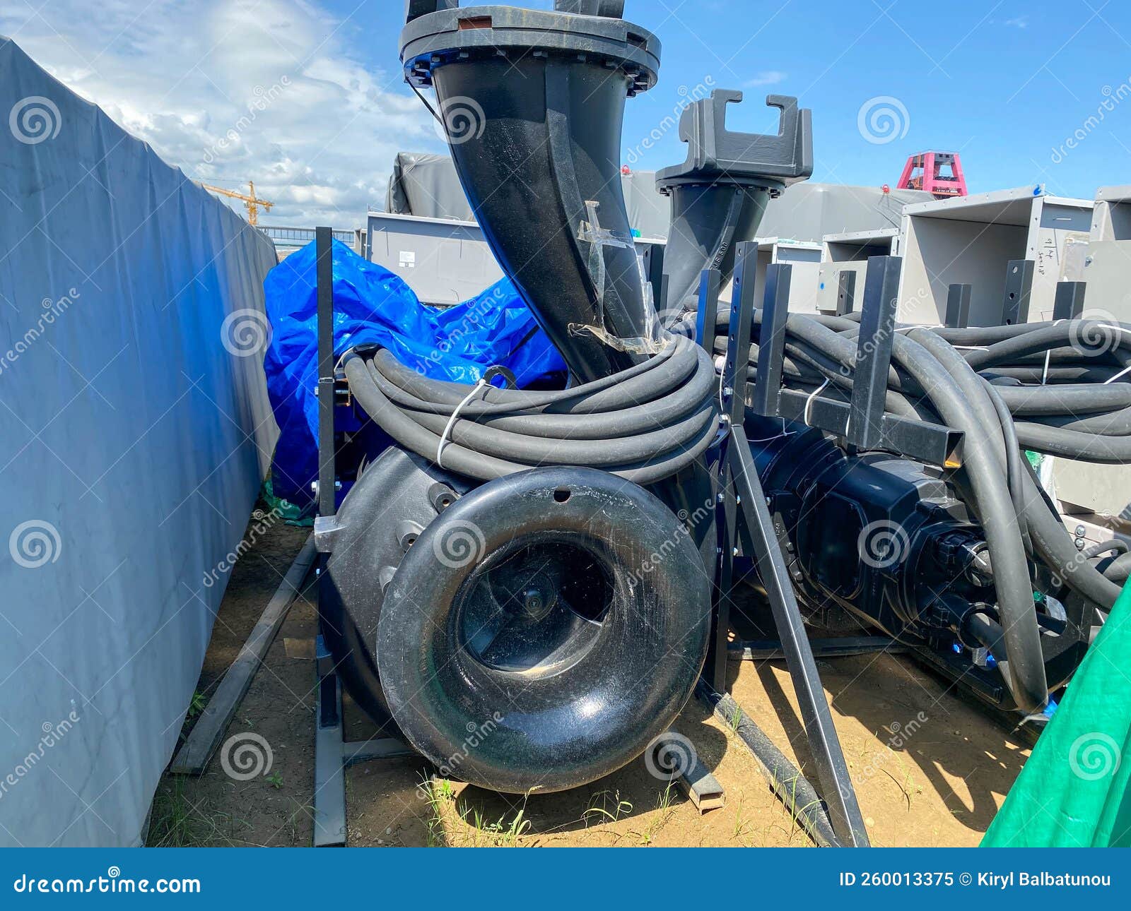 A Large Pump with an Impeller and an Impeller Stands in a Storage ...