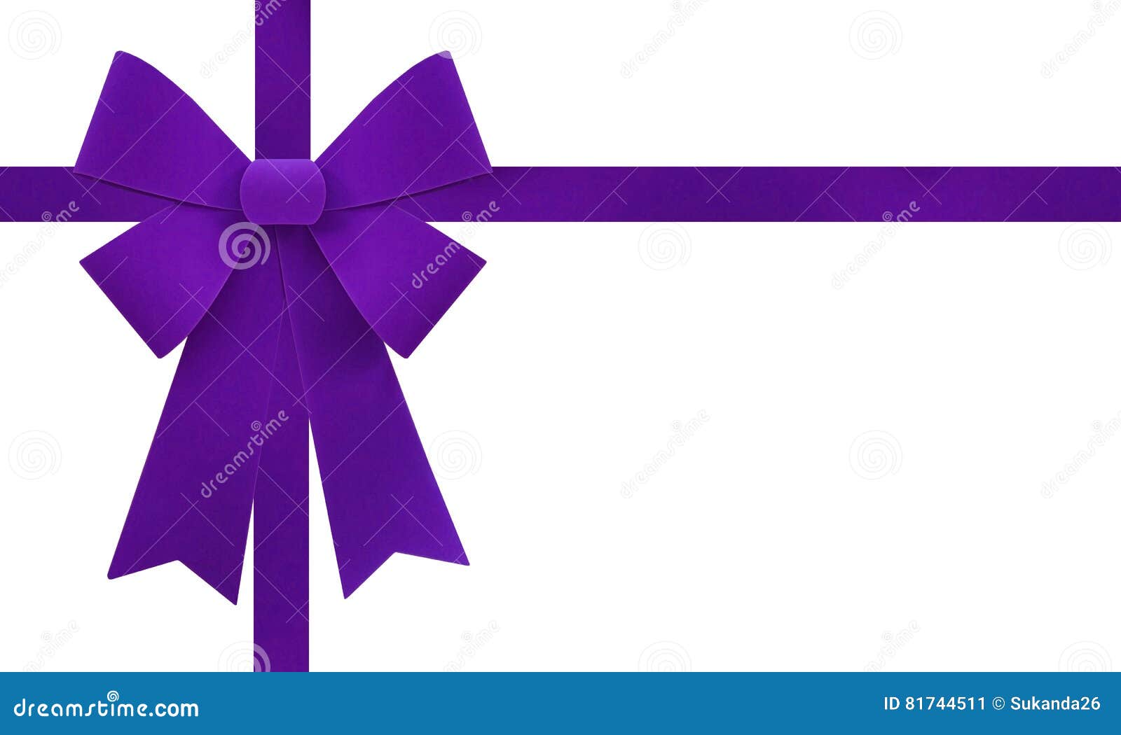 Large Purple Bow Isolate on White Background Stock Image - Image of ...