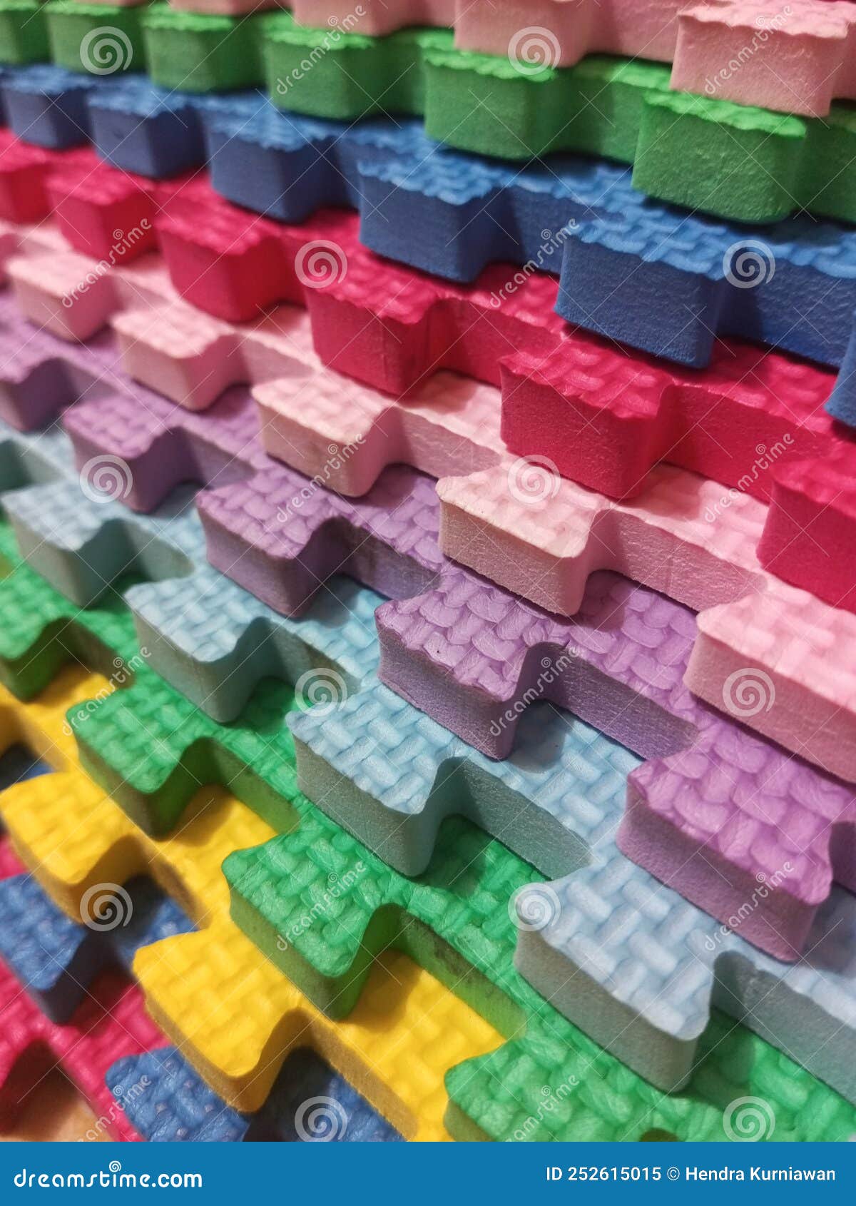 A Large Puzzle Stack Made of Colorful Rubber As an Educational Toy for ...