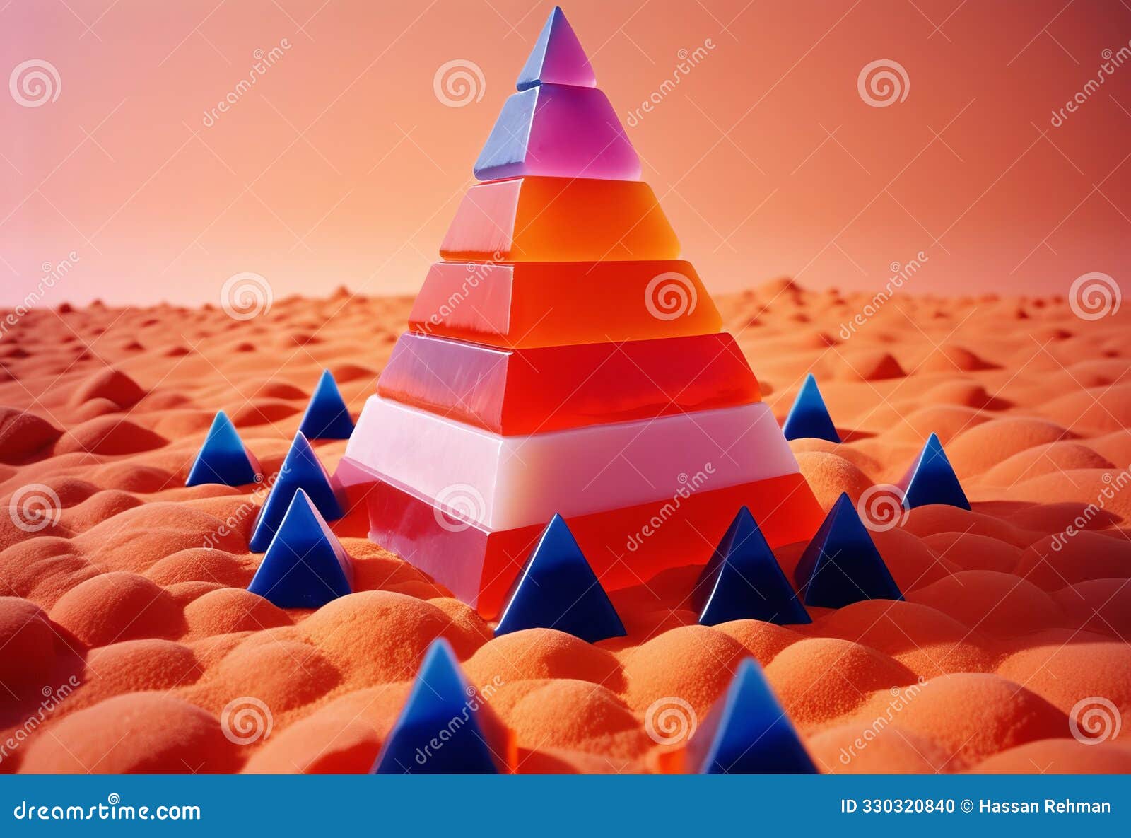A Large Pyramid-shaped Stack of Various Pink and Red Gummy Candies ...
