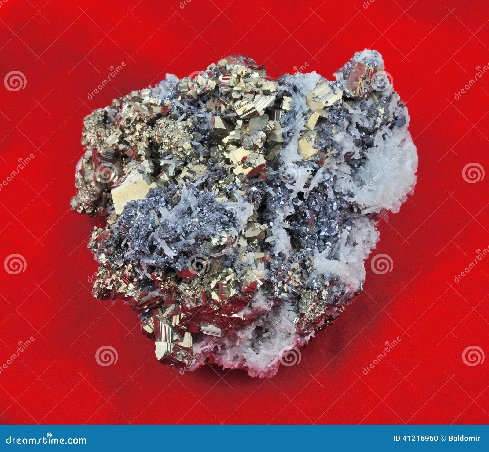 Large pyrite stock photo. Image of calcite, crystals - 41216960