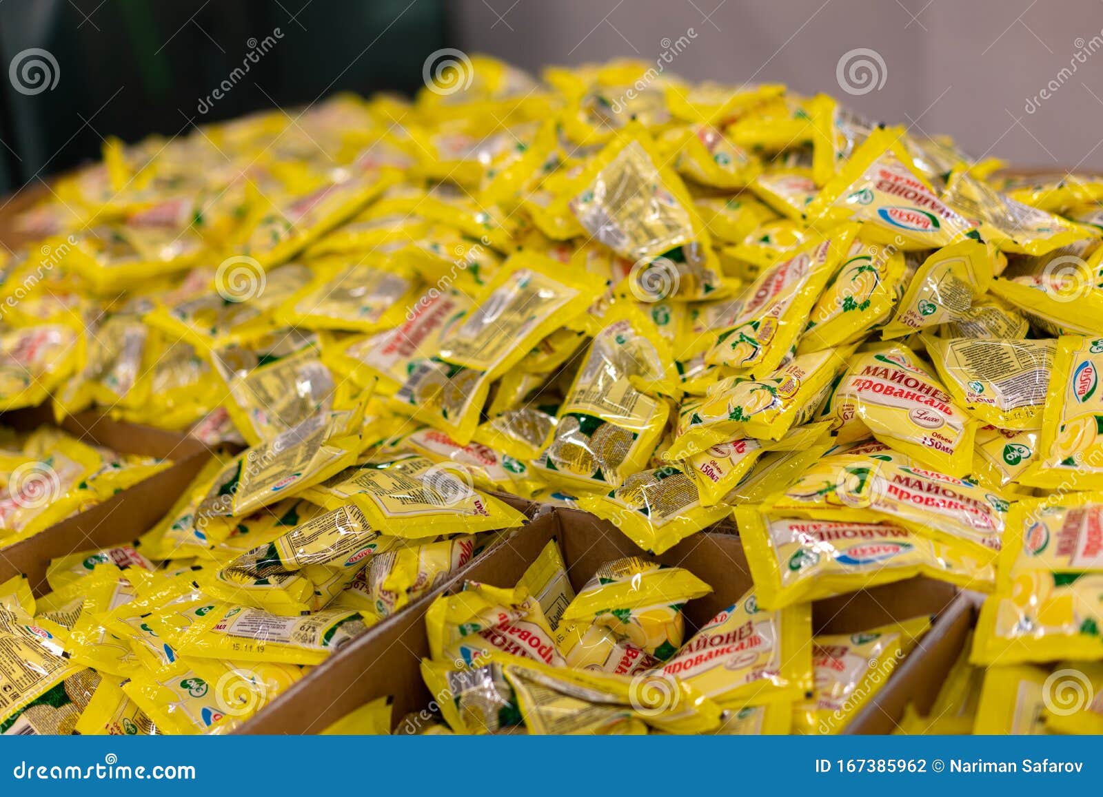Large Quantity Mayonnaise in Plastic Containers Editorial Photography ...