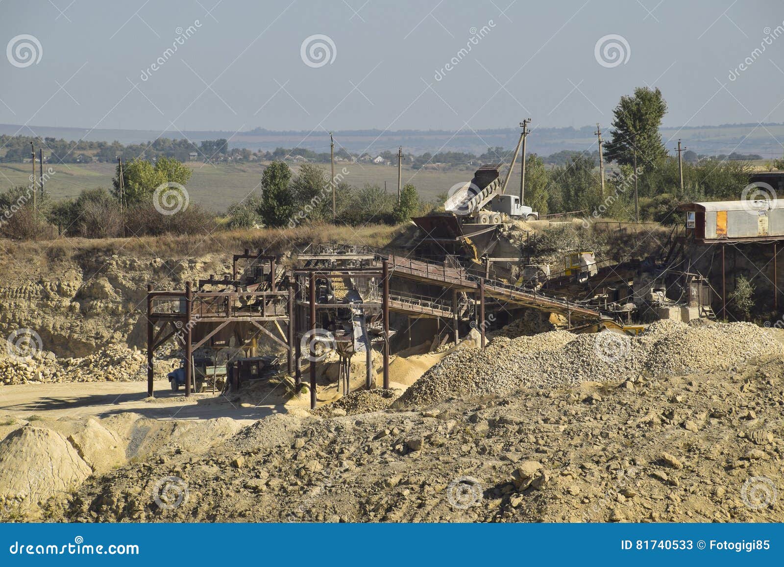 Large Quarry for Gravel Mining, Sand and Clay. Mining Machines and ...