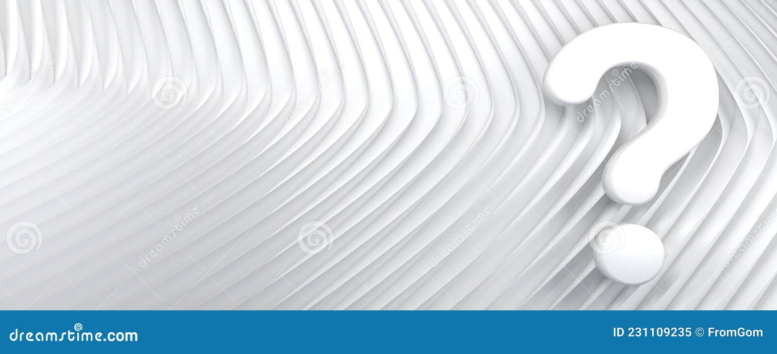 Large Question Mark on Abstract White Lines and Waves Pattern. Concept ...