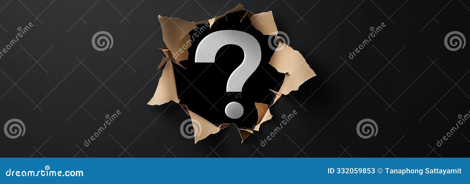 Old Torn Map With A Question Mark, Black-and-white, Isolated Royalty ...