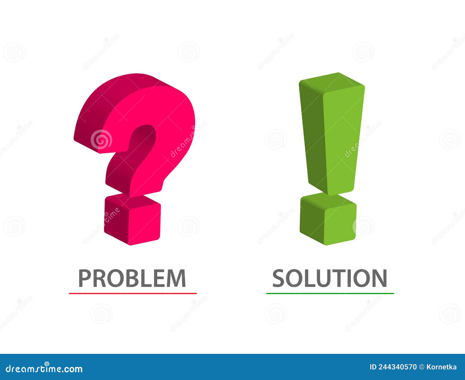 Large Question Mark and Exclamation Mark 3d. Problem and Solution Icon ...