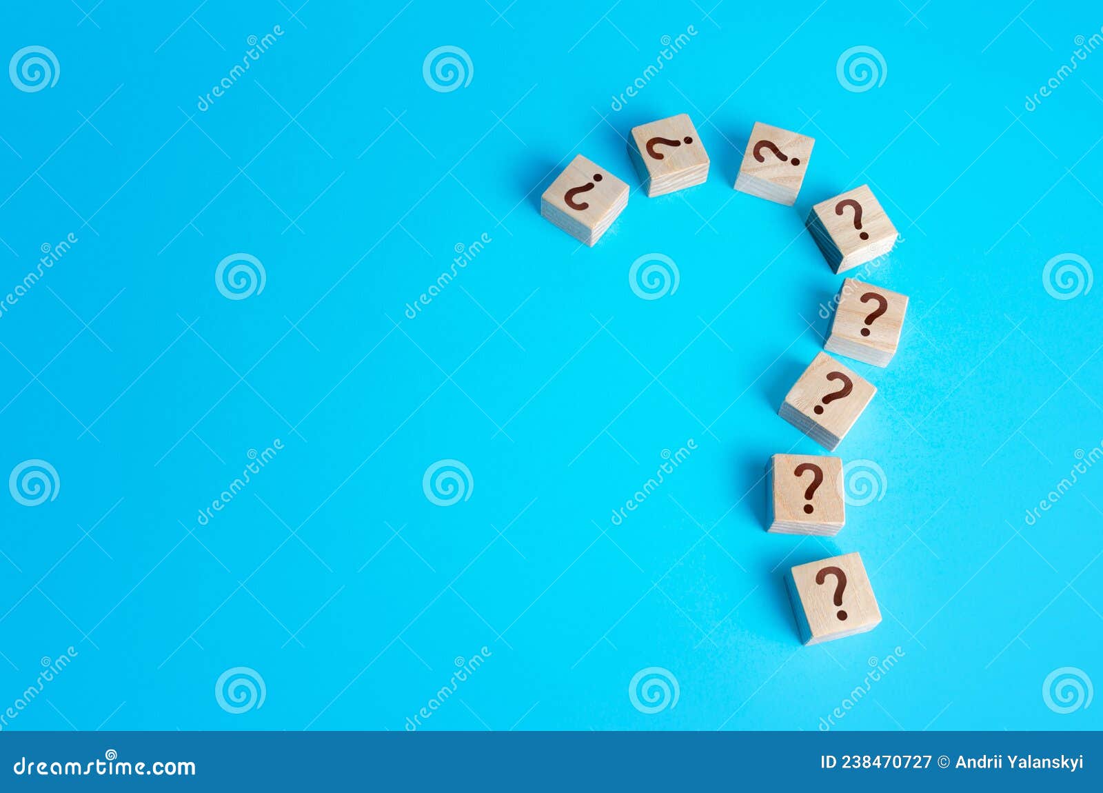 Large Question Mark Made of Blocks with Question Marks. Curiosity and ...
