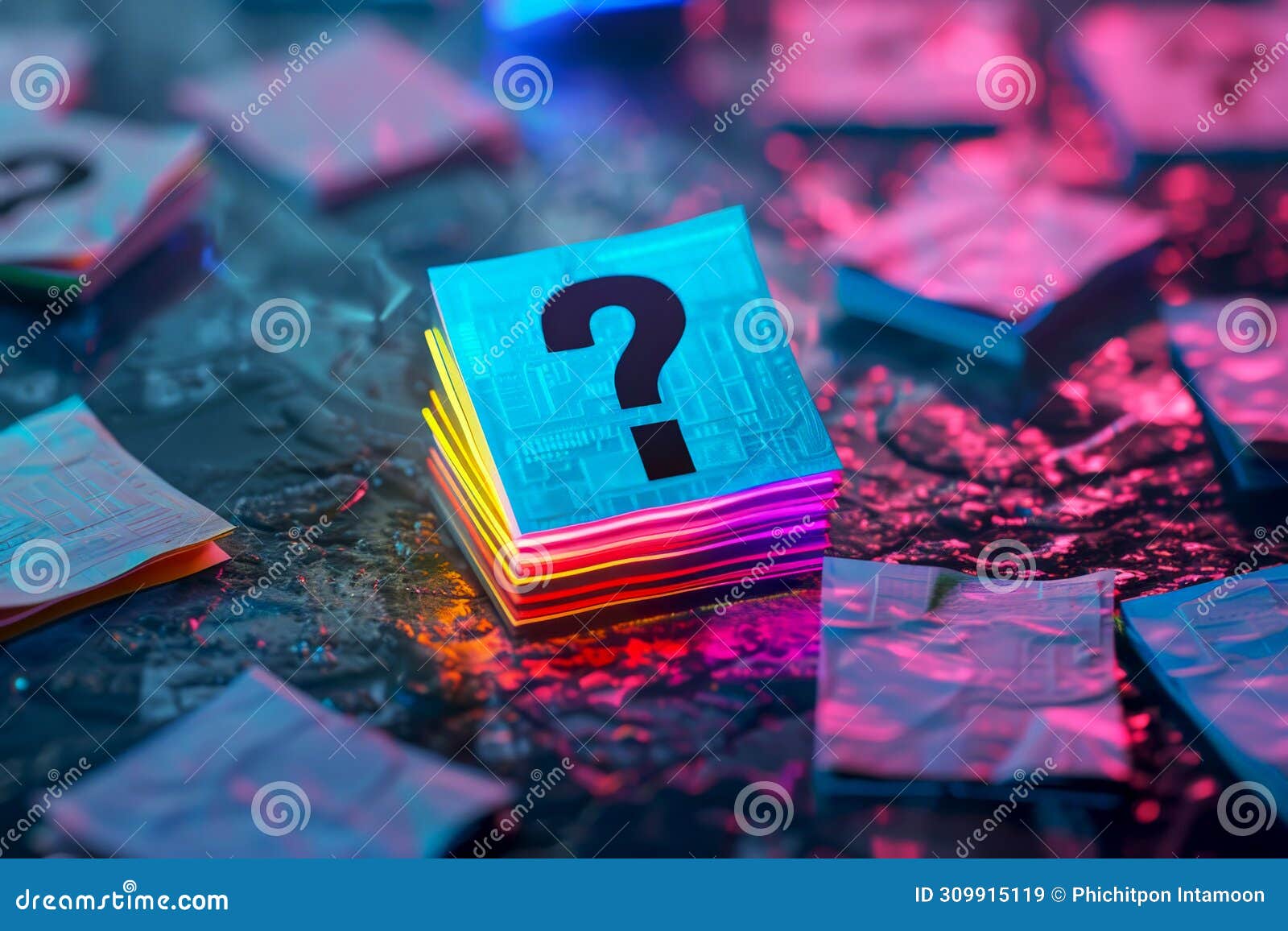 Large Question Mark on Sticky Note Concept of Indecision and ...
