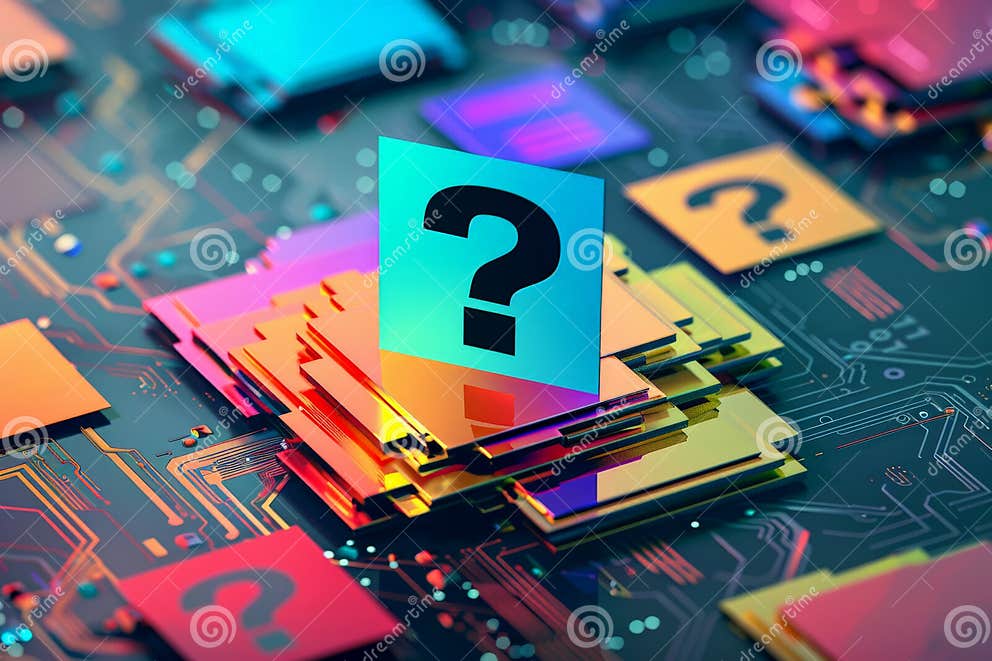 Large Question Mark on Sticky Note Concept of Indecision and ...