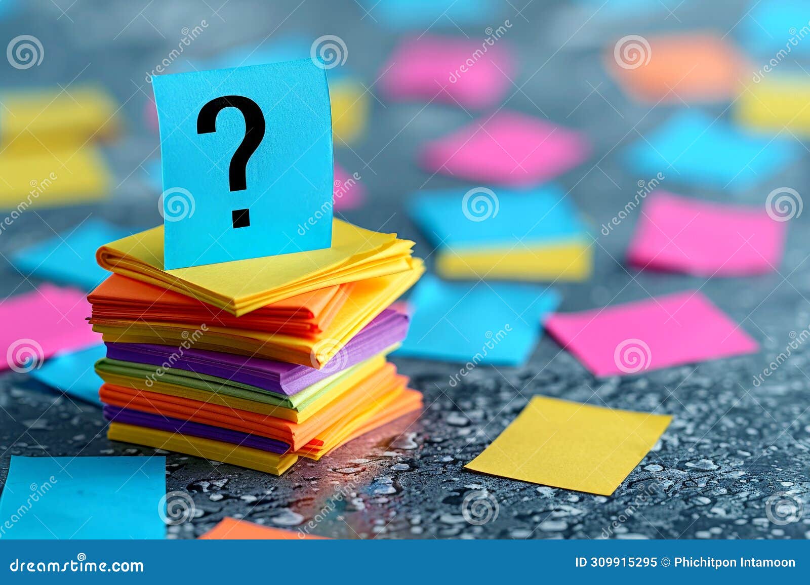 Large Question Mark on Sticky Note Concept of Indecision and ...