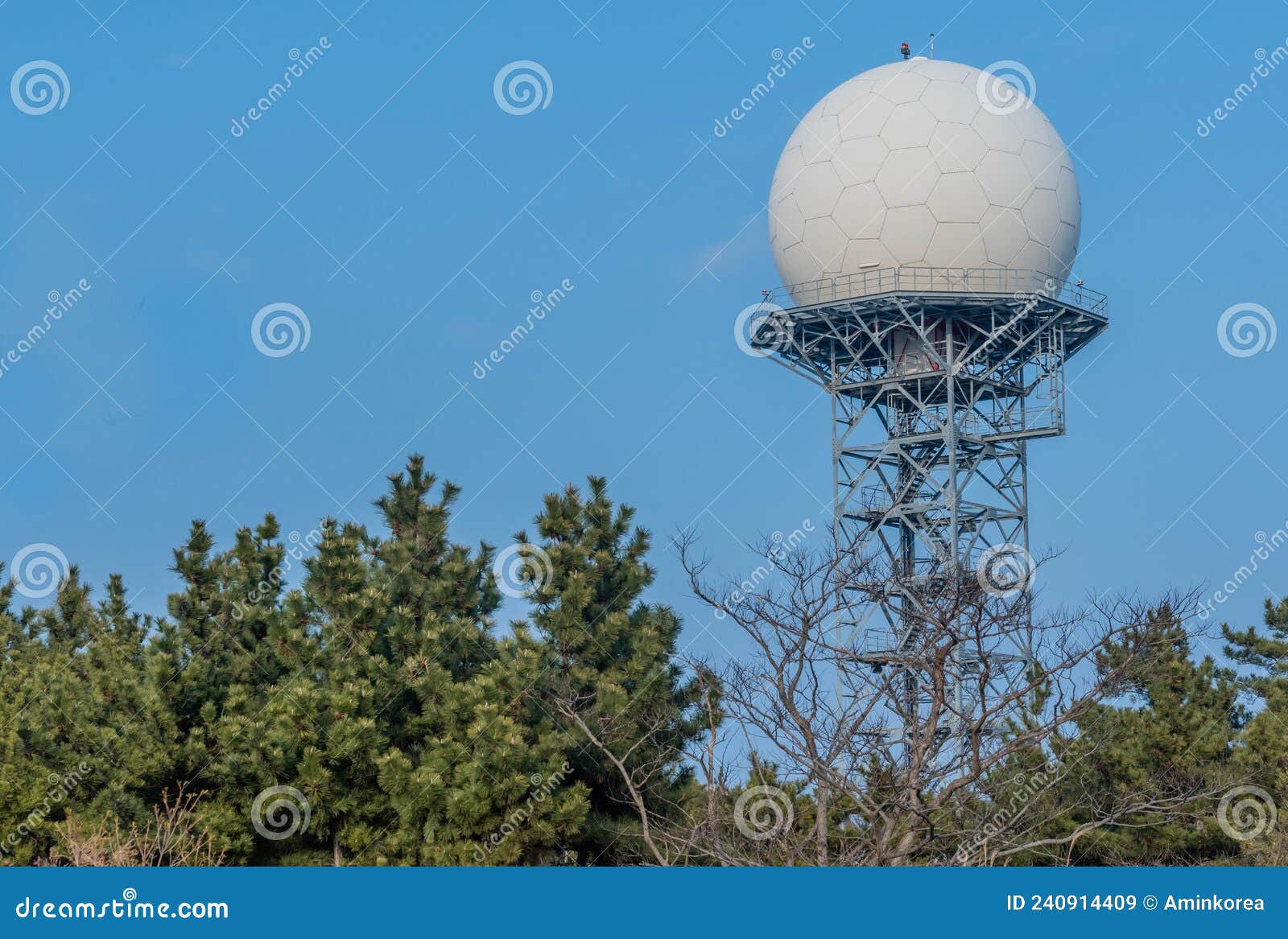 Large Radar Installation Against A Bright Sky. Military Locator Close ...