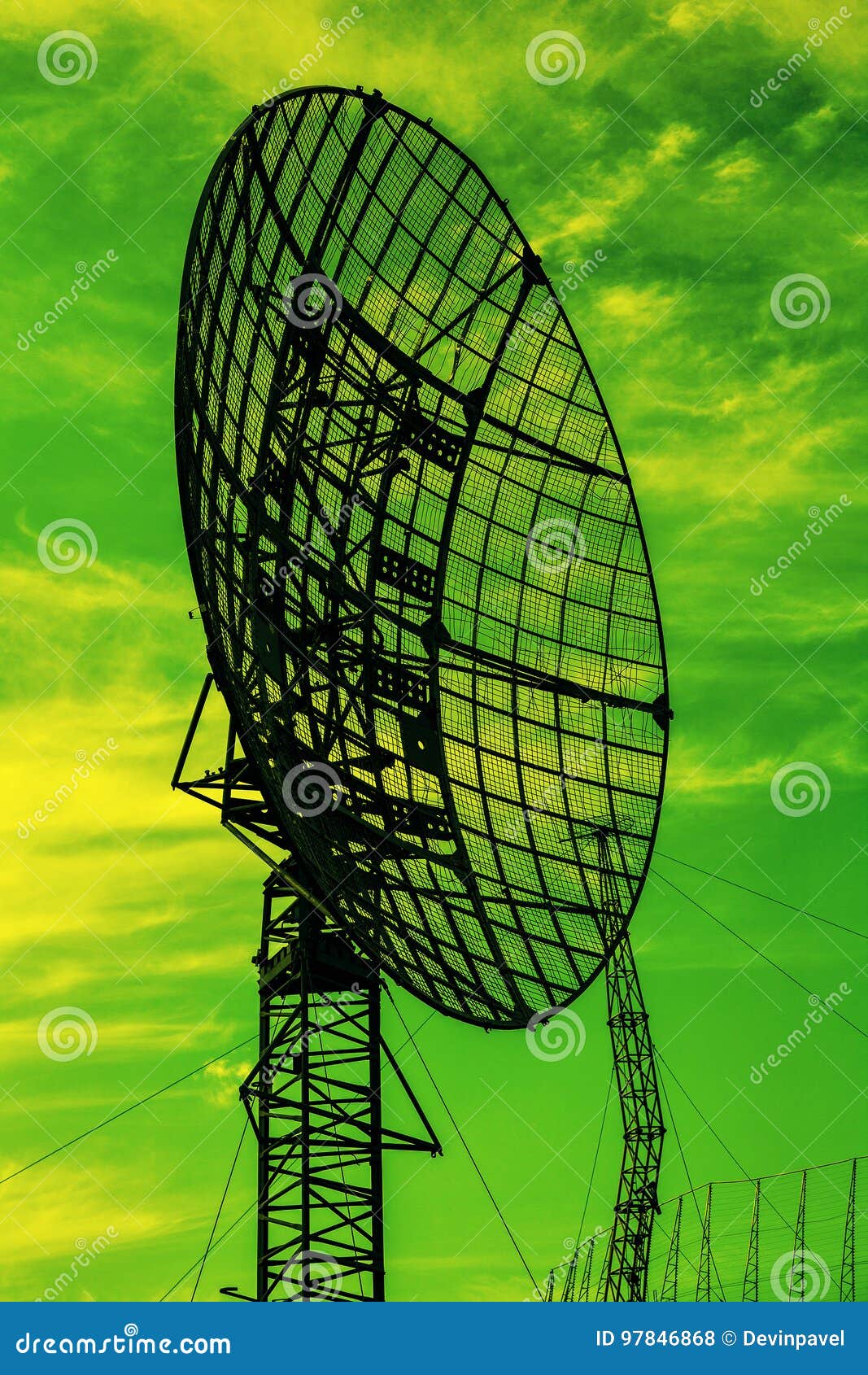 Large Radar on a Dramatic Sky Stock Photo - Image of black, build: 97846868