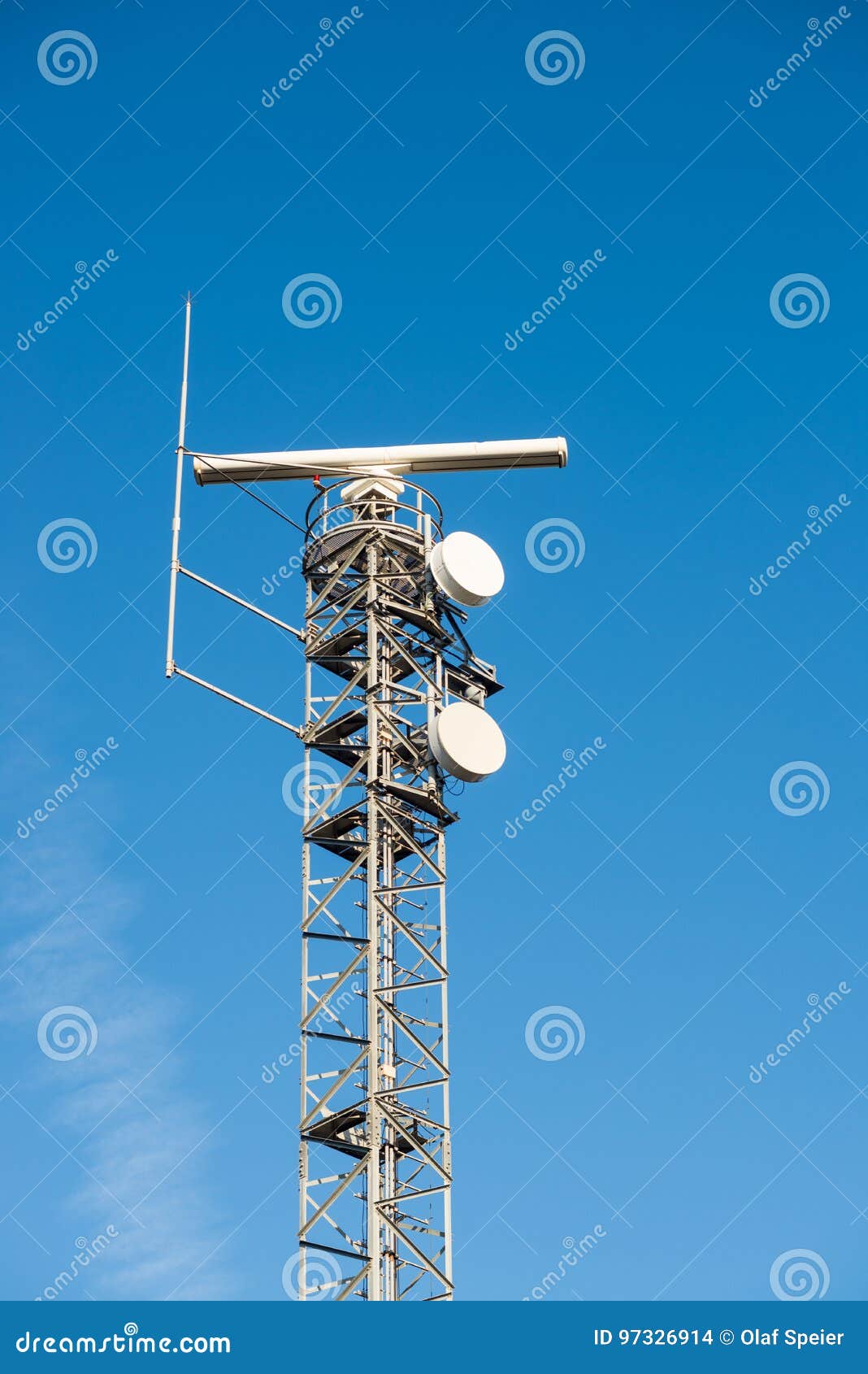Large radar mast stock photo. Image of copy, navigation - 97326914