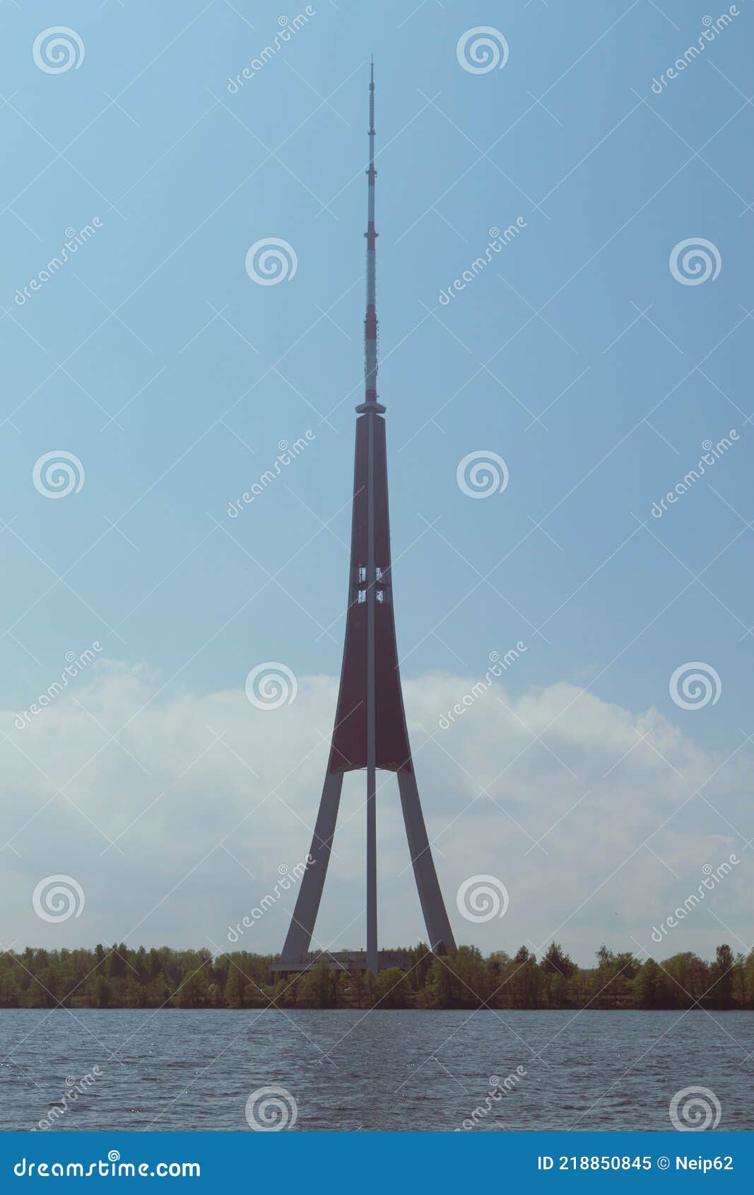 Large Radio Tower on the Shore Stock Image - Image of radiation, high ...