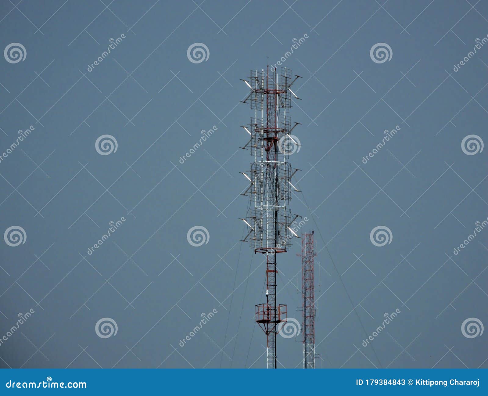 Large Radio Transmission Towers Stock Image - Image of cell, television ...