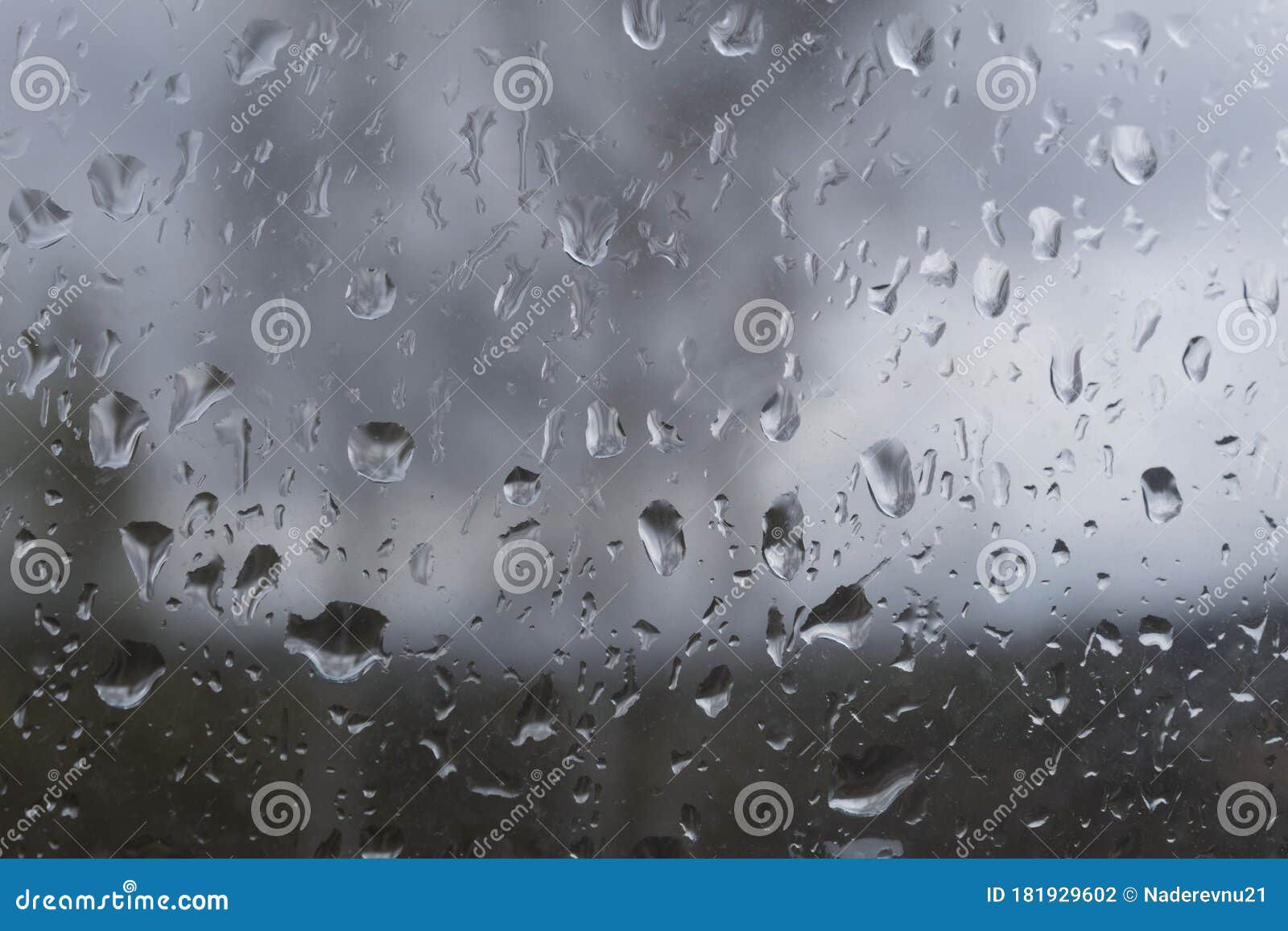 Large raindrops on glass. stock photo. Image of glass - 181929602