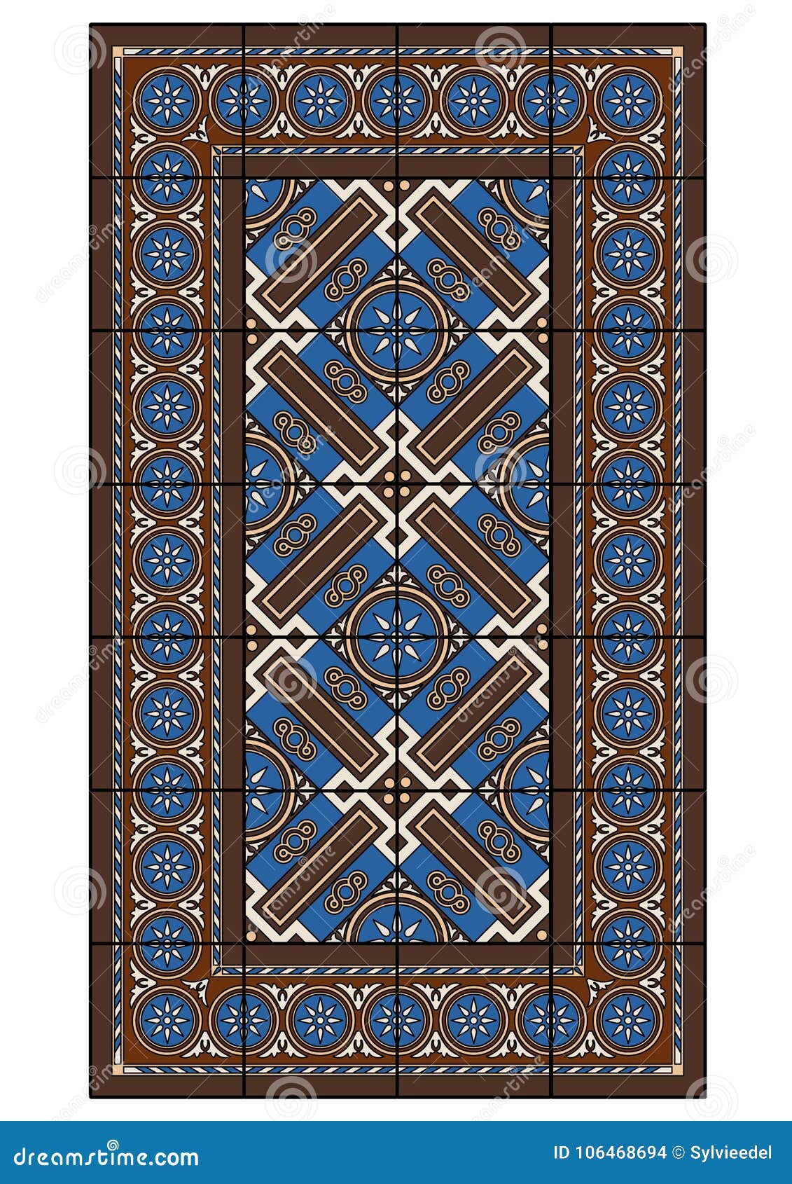 Large rectangular carpet stock vector. Illustration of vintage - 106468694