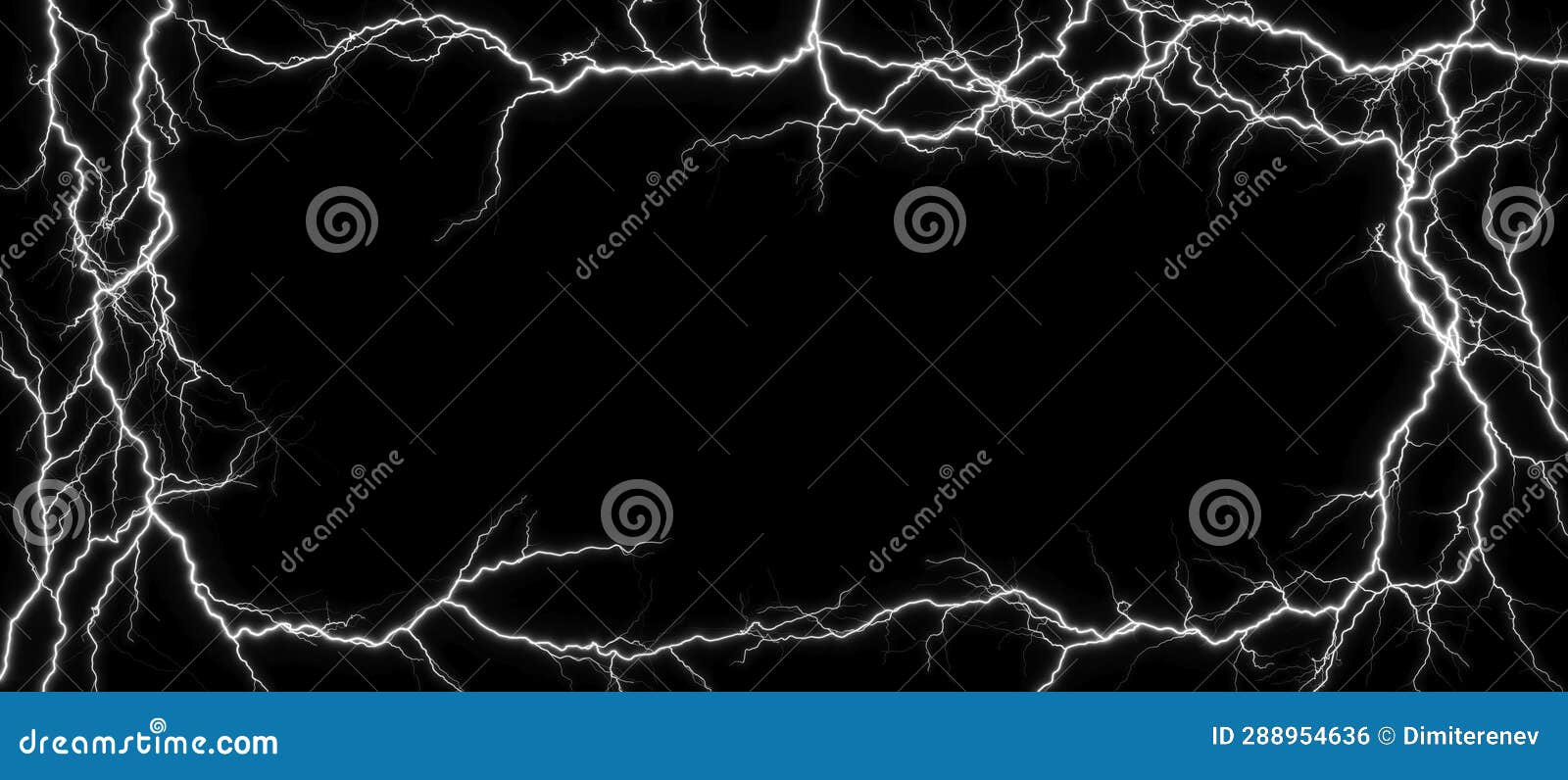 Large Rectangular Frame Made of Lightning Bolts - Isolated Stock ...