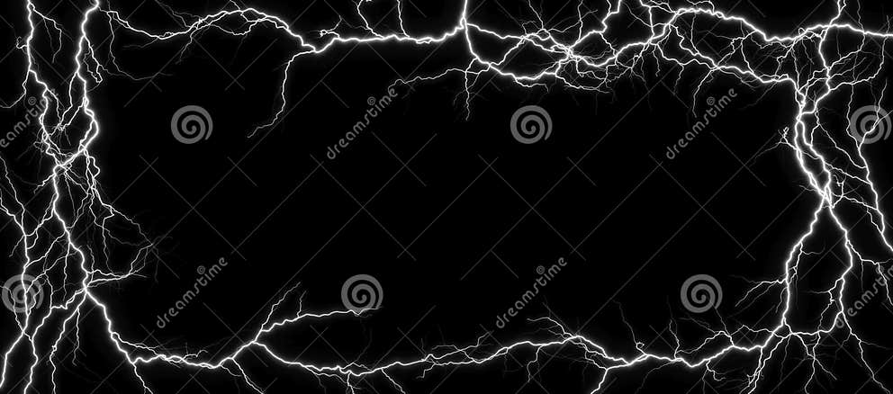 Large Rectangular Frame Made of Lightning Bolts - Isolated Stock ...