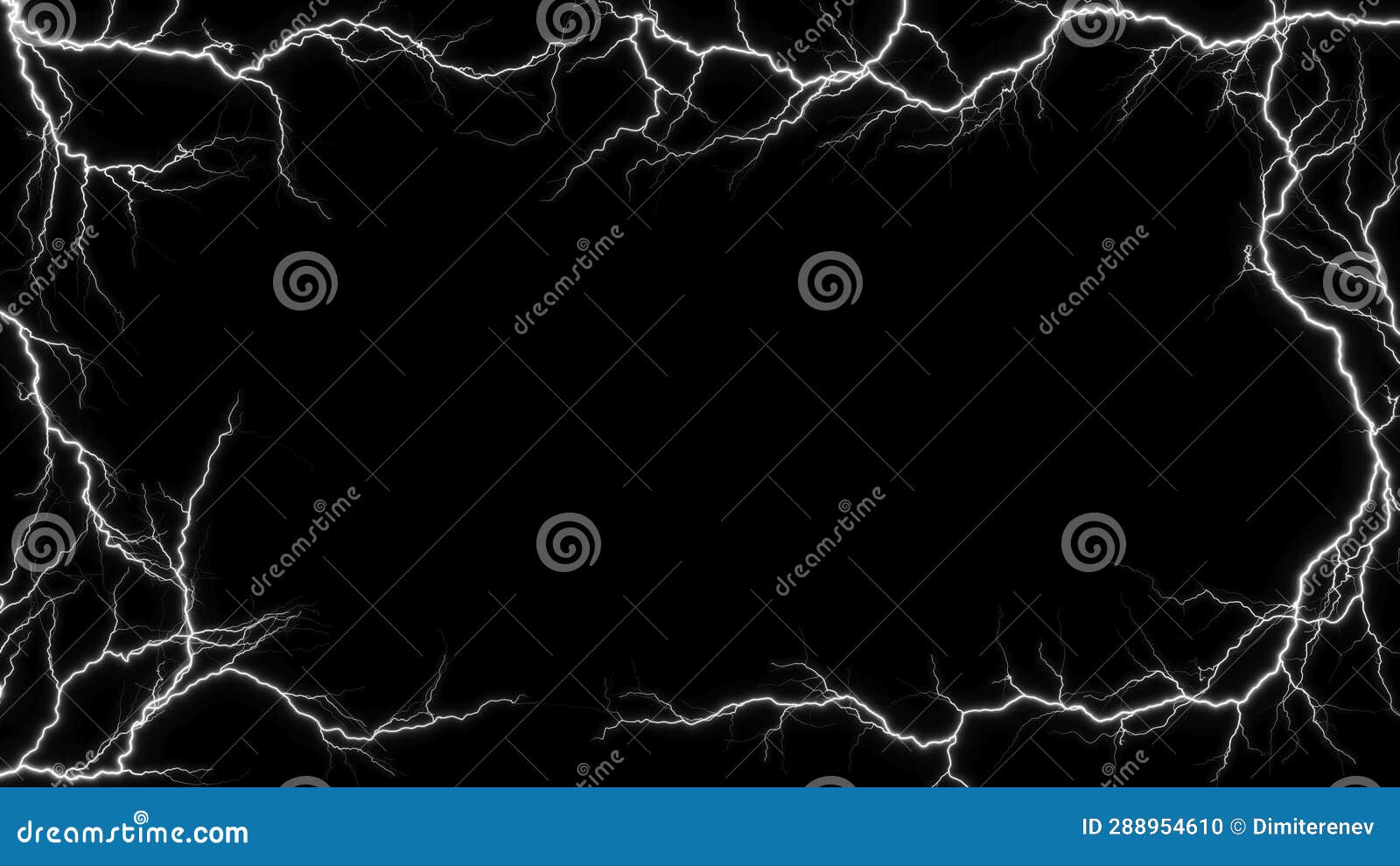 Large Rectangular Frame Made of Lightnings - 8k - Isolated Stock ...