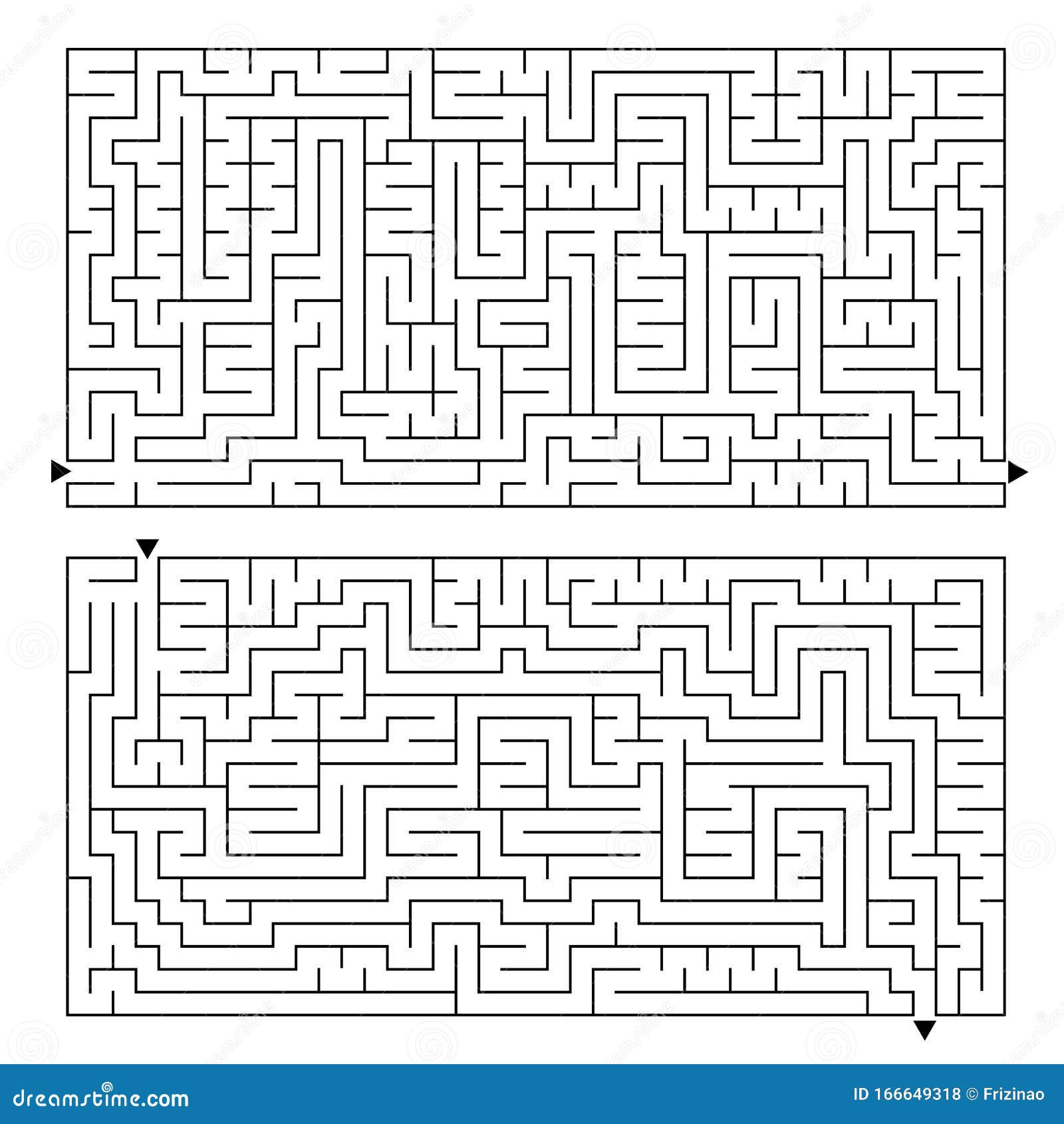 A Large Rectangular Labyrinth with an Entrance and an Exit. Two Options ...