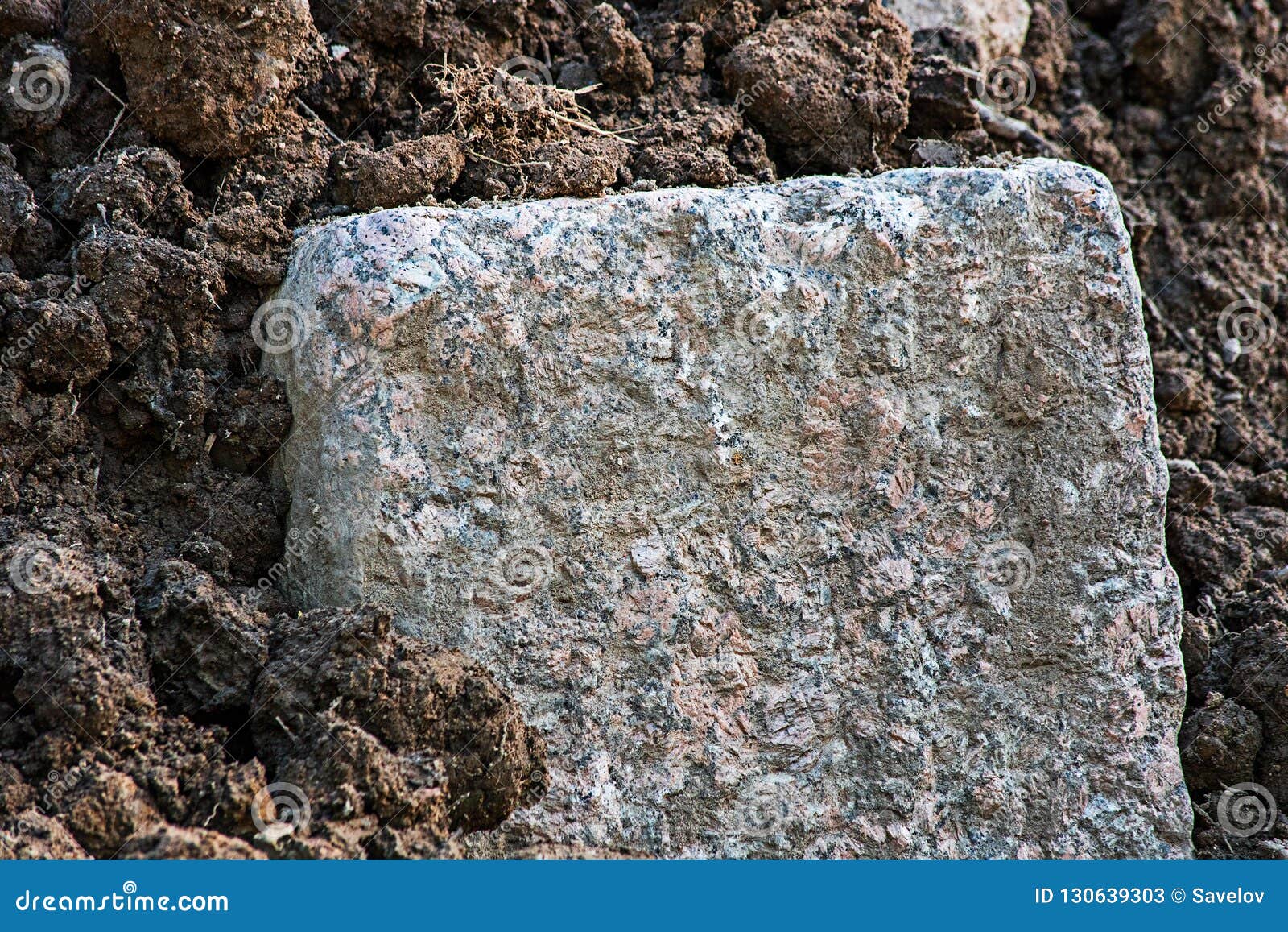 Large Rectangular Piece of Granite in the Ground Stock Image - Image of ...