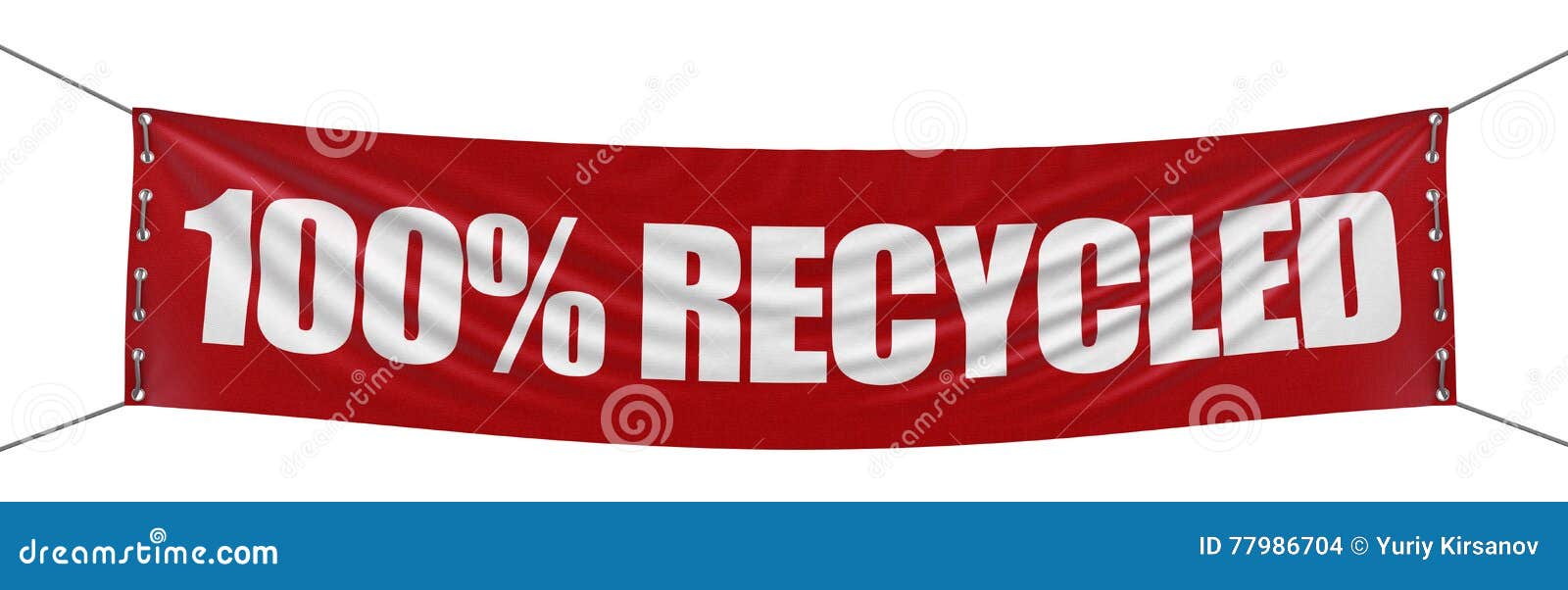 Large "100 Recycled" Banner with Fabric Surface Texture Stock ...