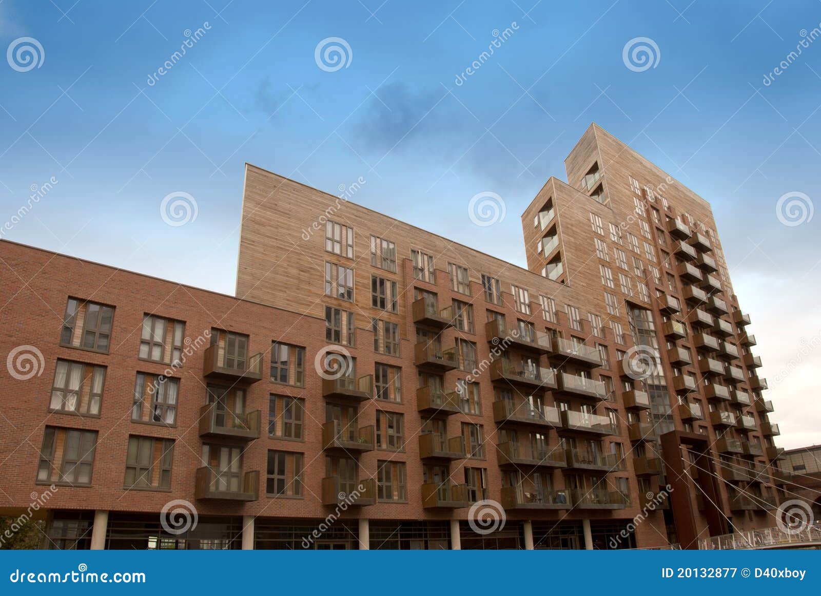 Large Red Apartment Block stock image. Image of real - 20132877