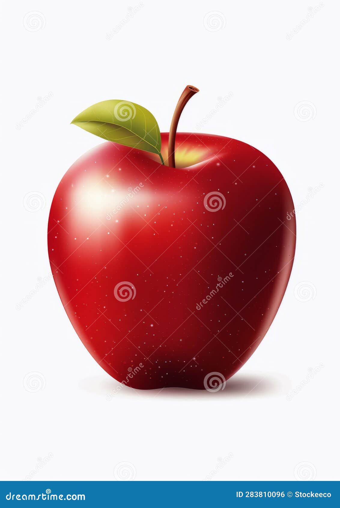 Realistic Red Apple Vector Illustration with Glossy Finish Stock ...