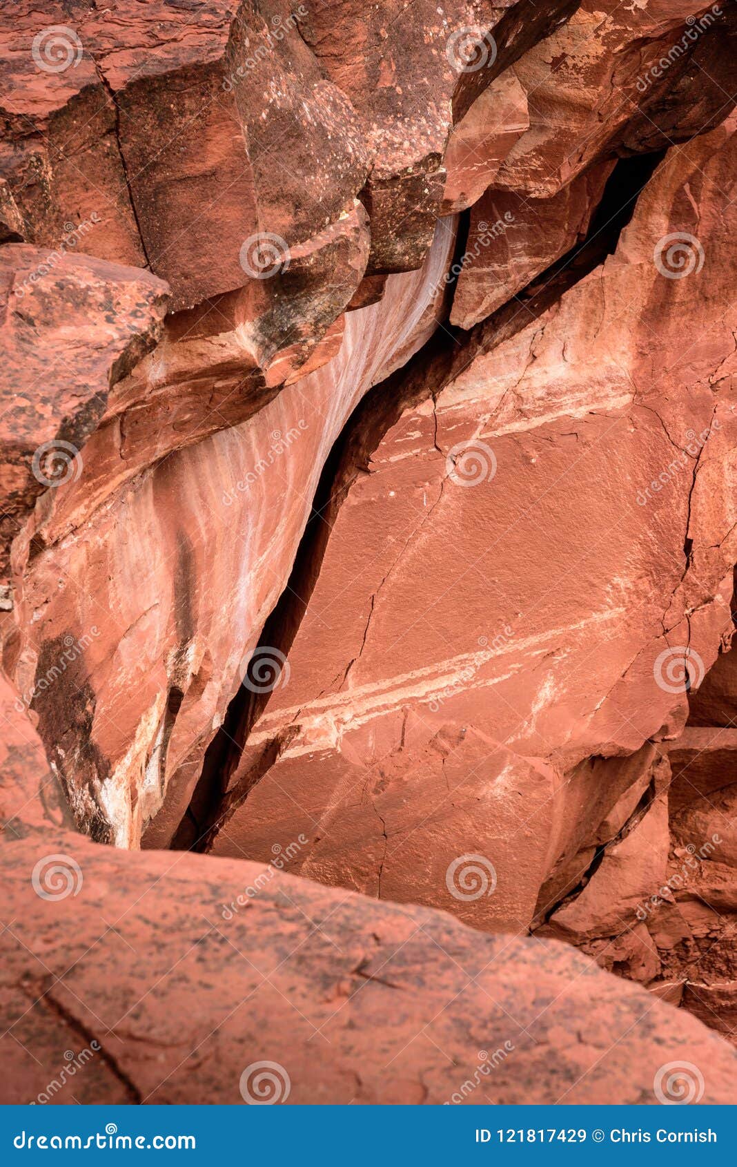 Large Red Boulder about To Seperate Stock Image - Image of mountain ...