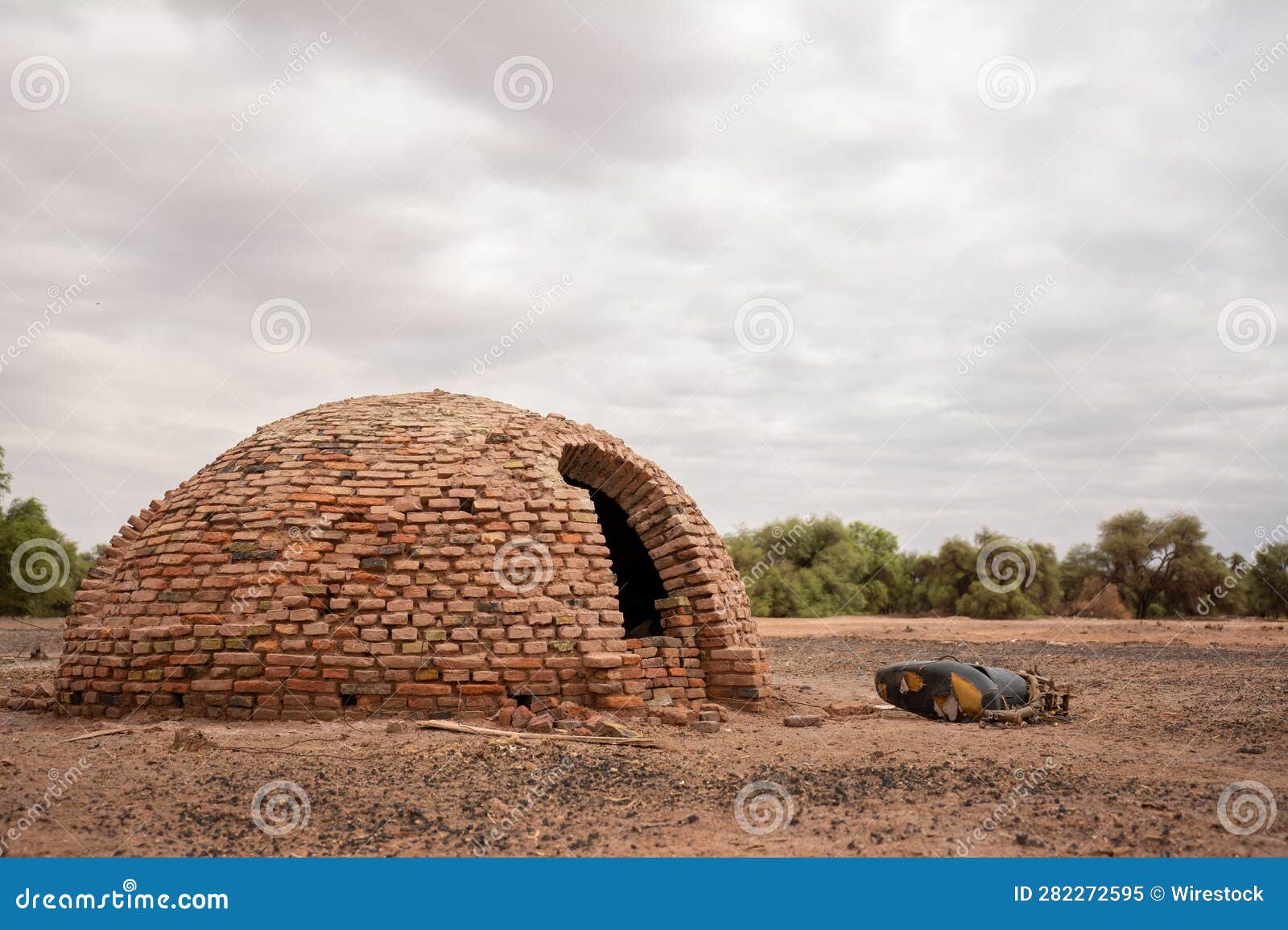Large, Red-brick Structure Located in a Desolate, Desert-like ...