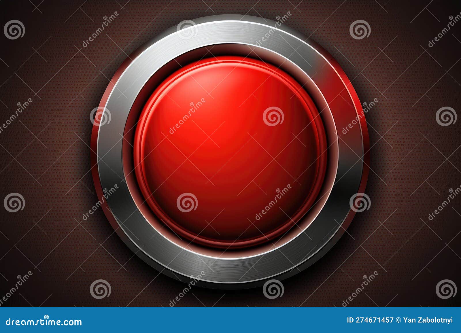 Large Red Button on Metallic Background. Generative AI Stock ...