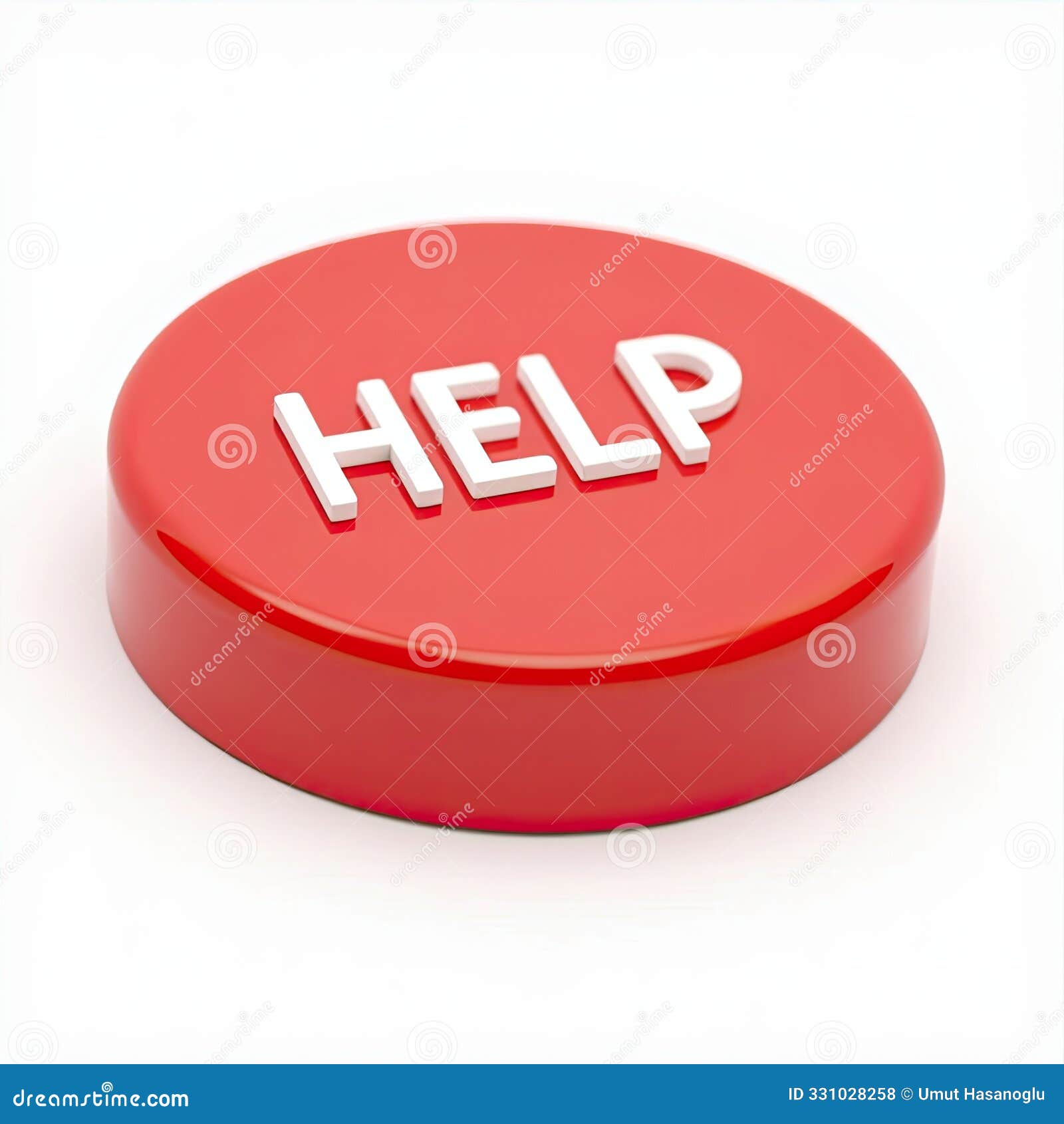 A Large Red Button with the Word HELP in Bold White Letters ...