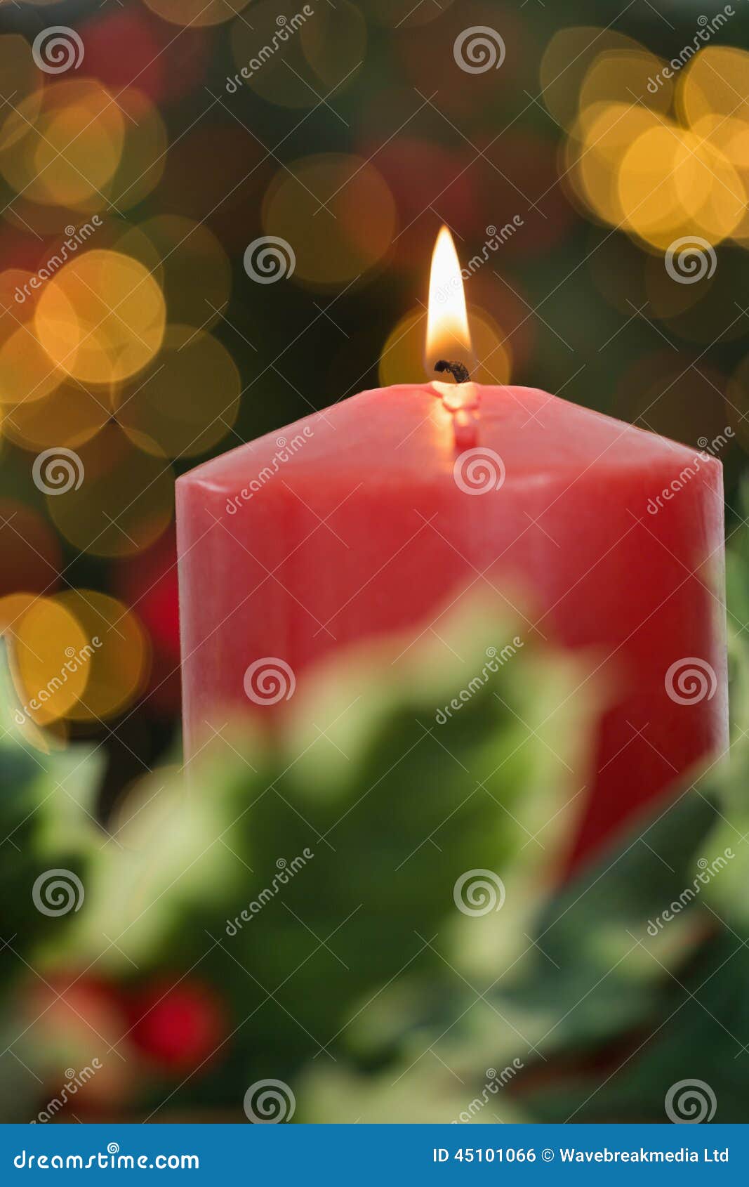 Large Red Candle Burning Bright Stock Photo - Image of bright, flame ...
