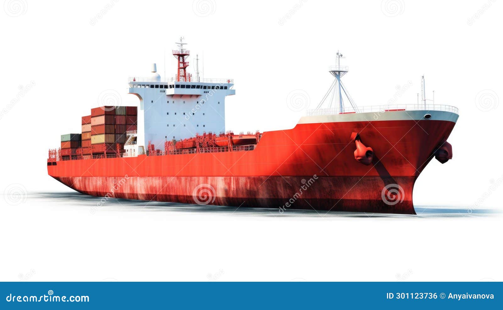 A Large Red Cargo Ship on a Body of Water Stock Photo - Image of ...