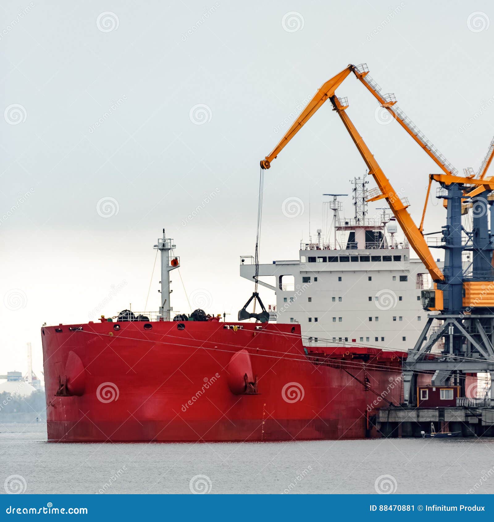 Large red cargo ship stock image. Image of marine, europe - 88470881