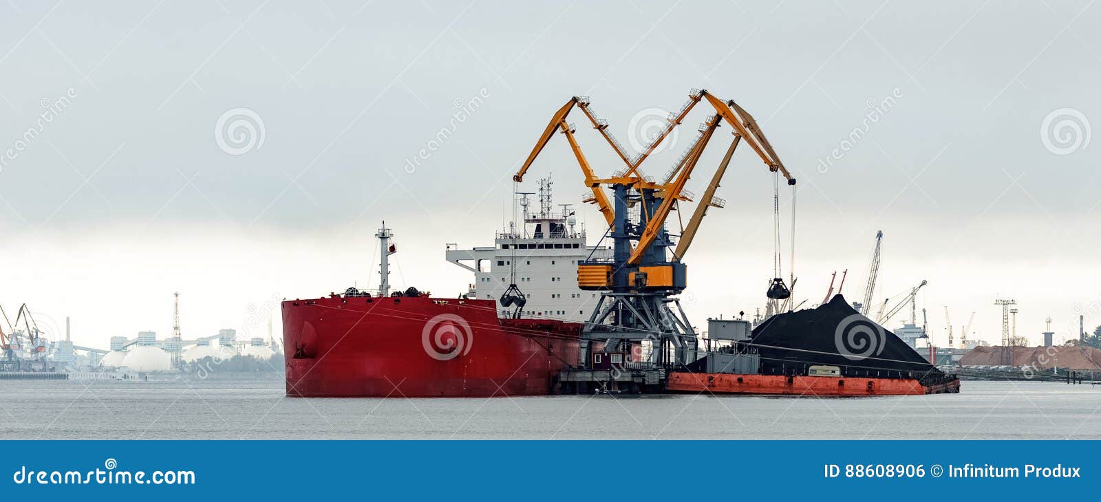 Large red cargo ship stock photo. Image of cargo, large - 88608906