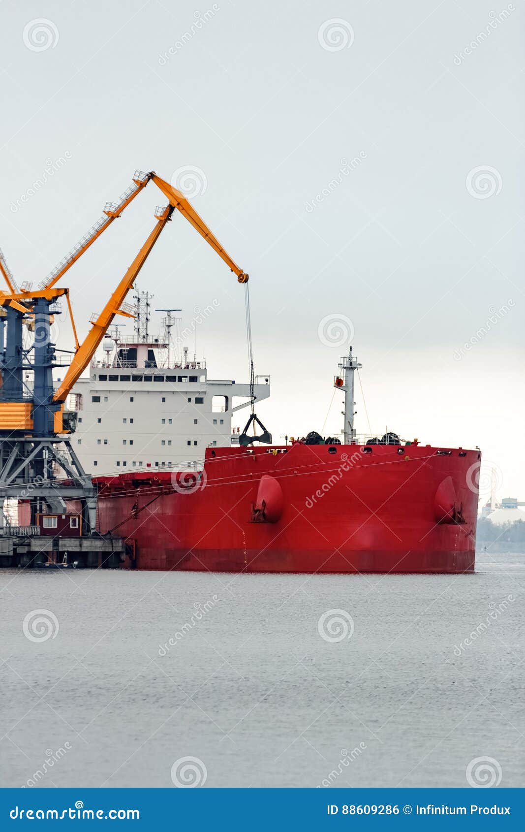 Large red cargo ship stock photo. Image of carrier, logistic - 88609286