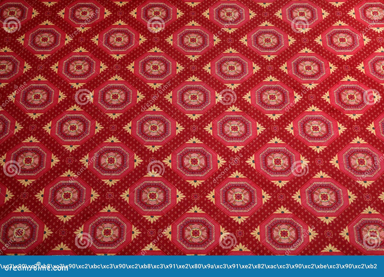 Large Red Carpet with Checkered Patterns Stock Image - Image of motif ...