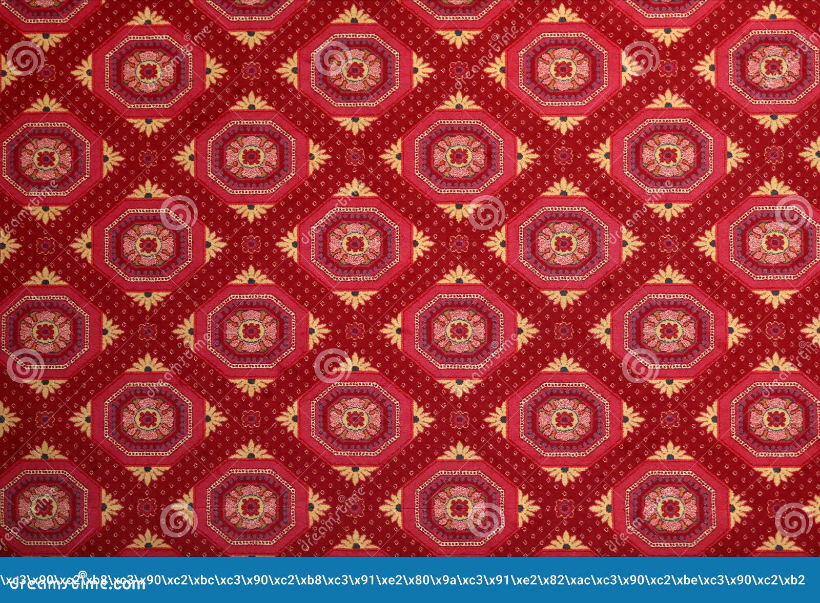 Large Red Carpet with Checkered Patterns Stock Photo - Image of grounds ...