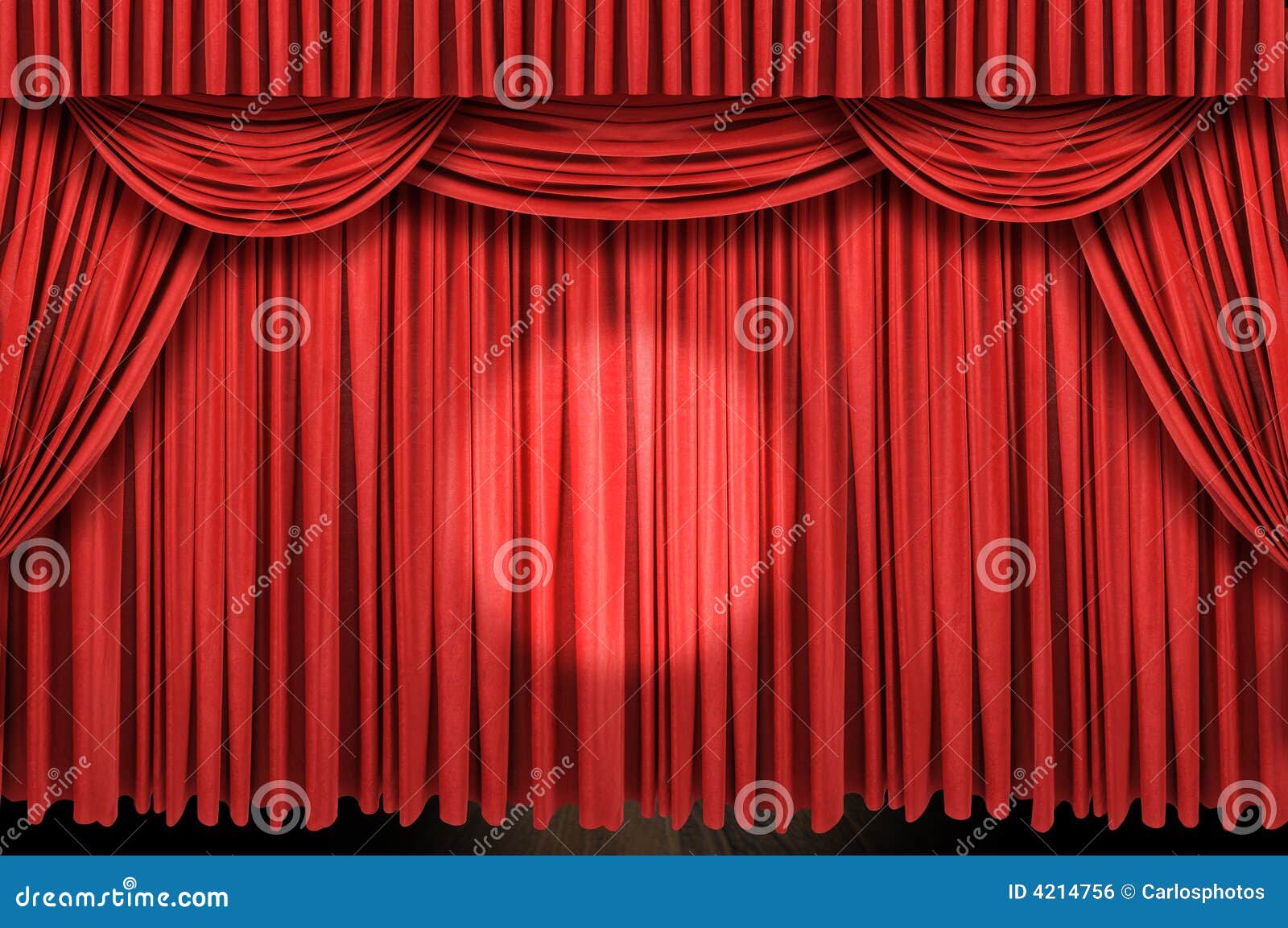 Large red curtain stage stock photo. Image of theate, fabric - 4214756