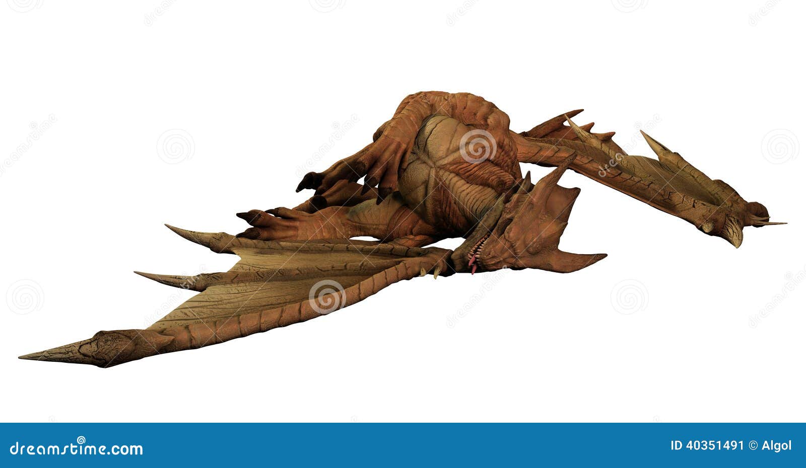 Large Red Dragon Lying Dead Stock Illustration - Image: 40351491