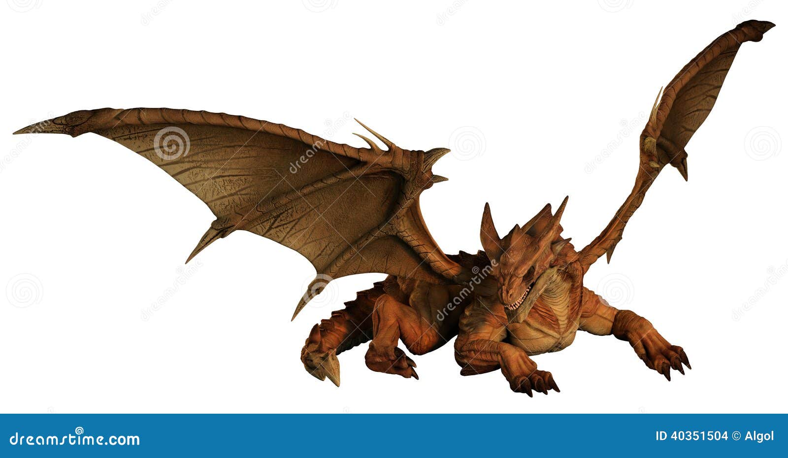Large Red Dragon Prowling stock illustration. Illustration of dragon ...